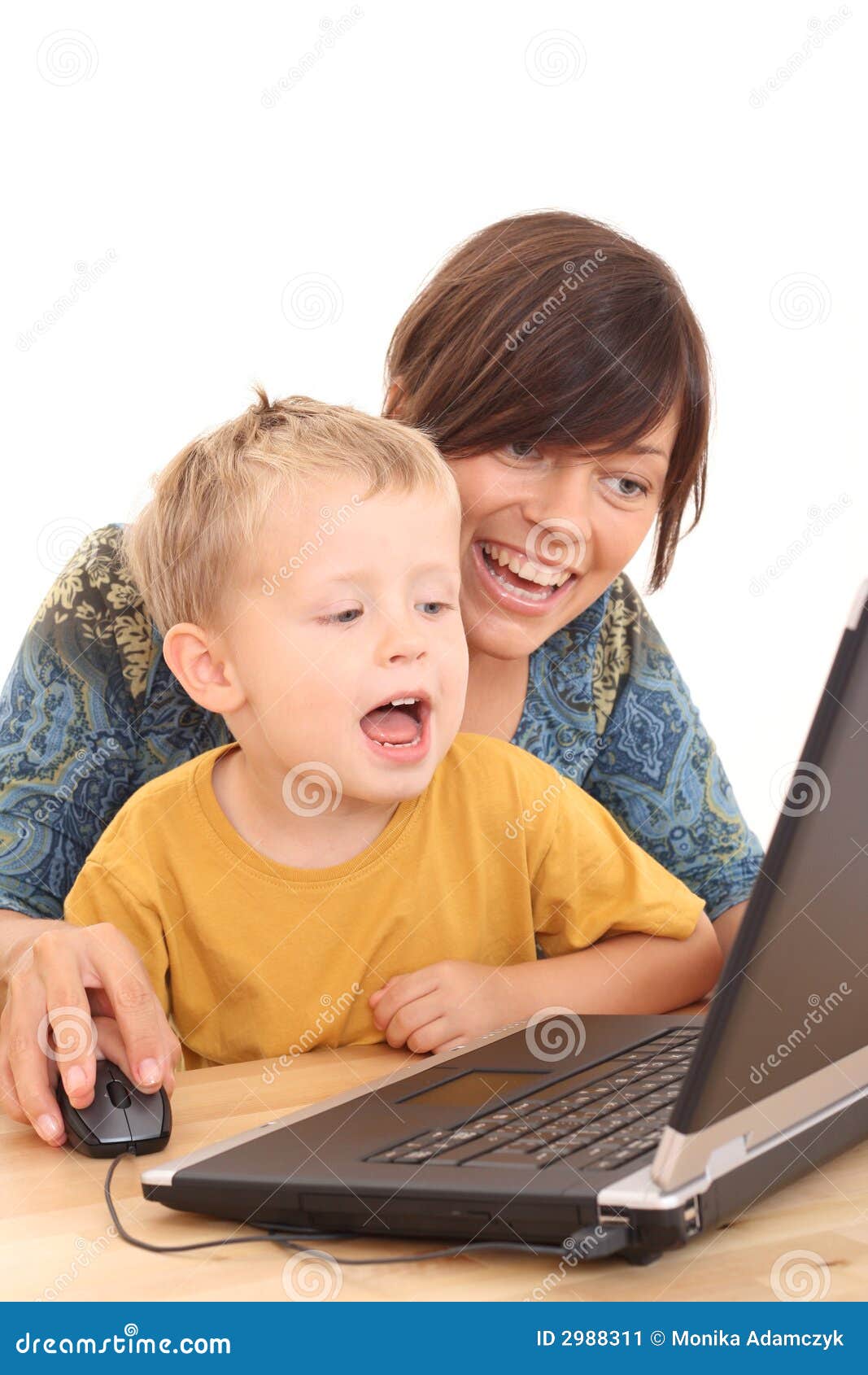 Fun with computer stock image. Image of offspring, cheerful - 2988311