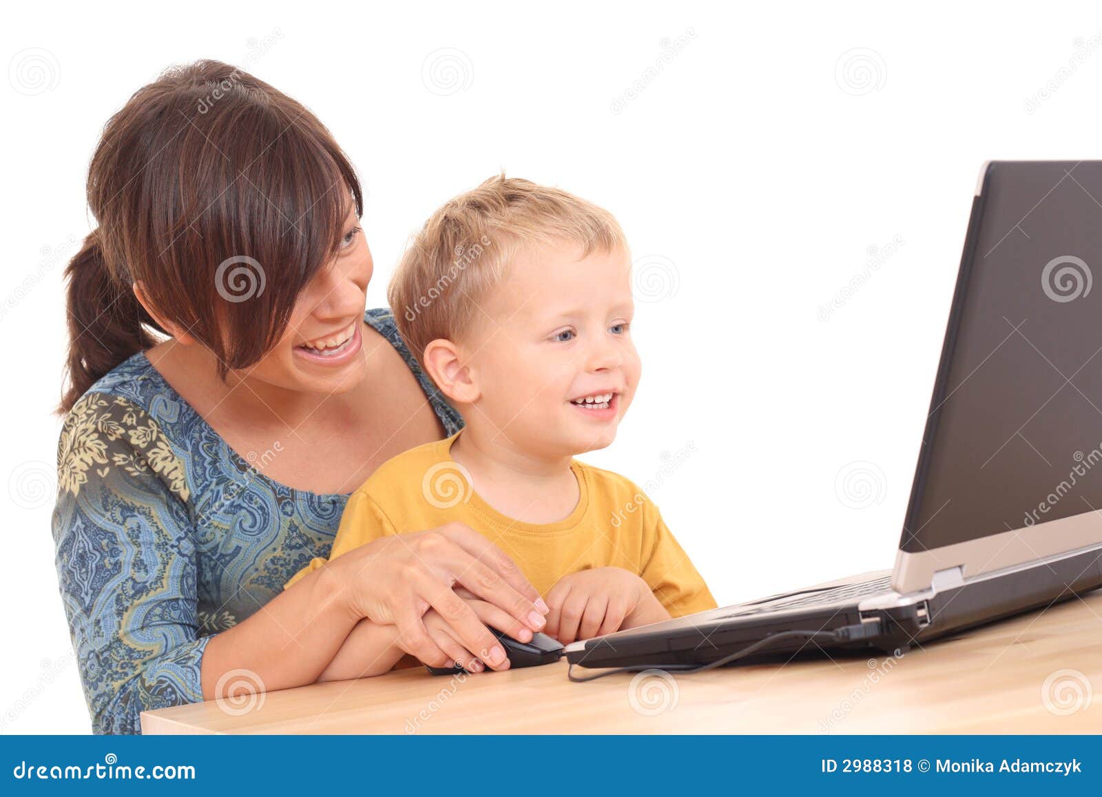 Fun with computer stock photo. Image of education, happiness - 2988318