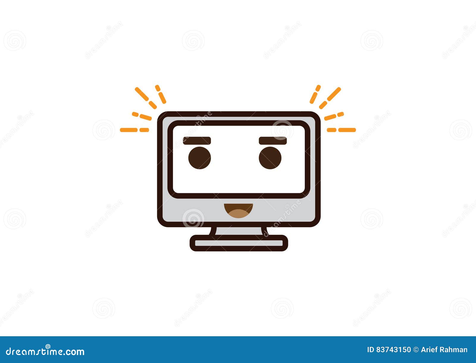 Fun Computer Character Icon Stock Vector - Illustration of multimedia ...