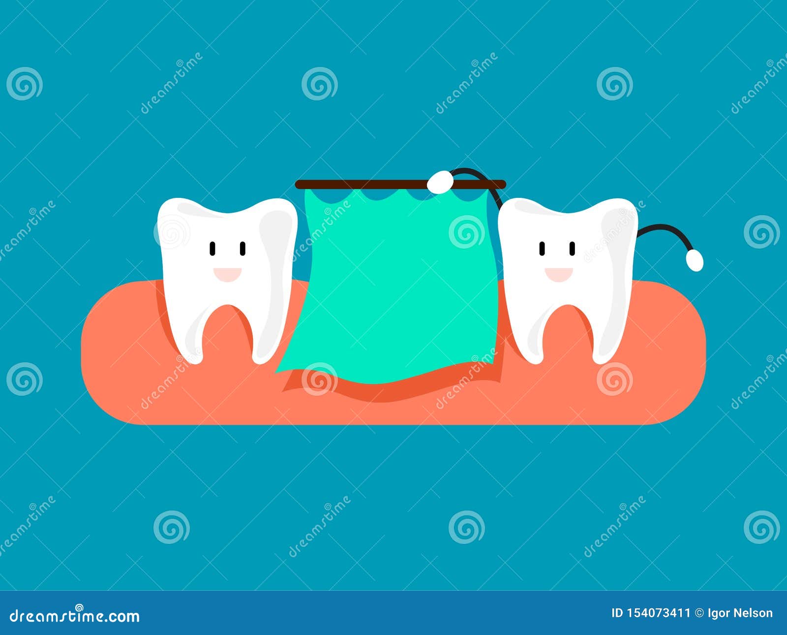 Fun Concept about Missing Tooth. Tooth Make Magic. Vector Illustration ...