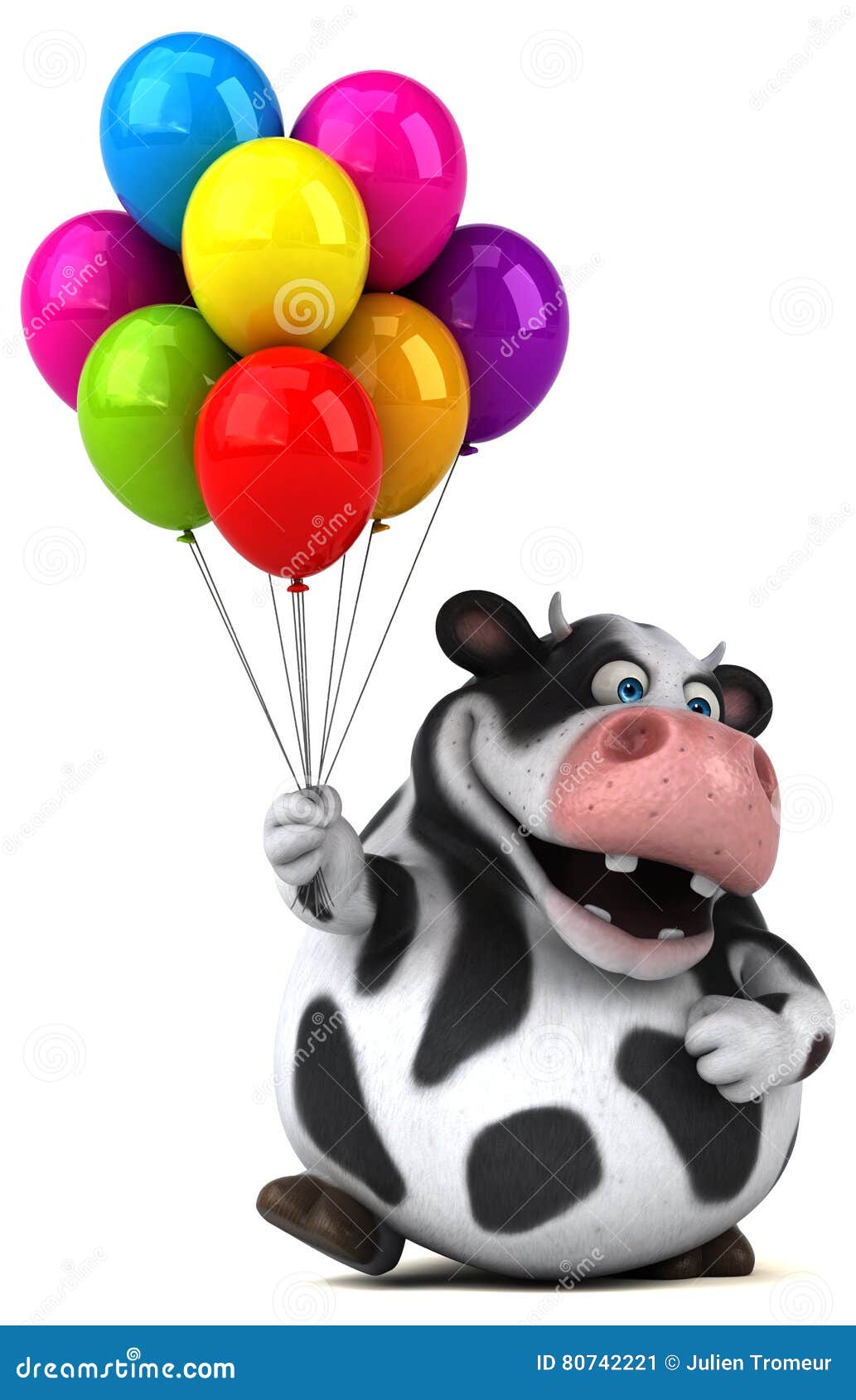 Fun cow - 3D Illustration stock illustration. Illustration of ranch ...