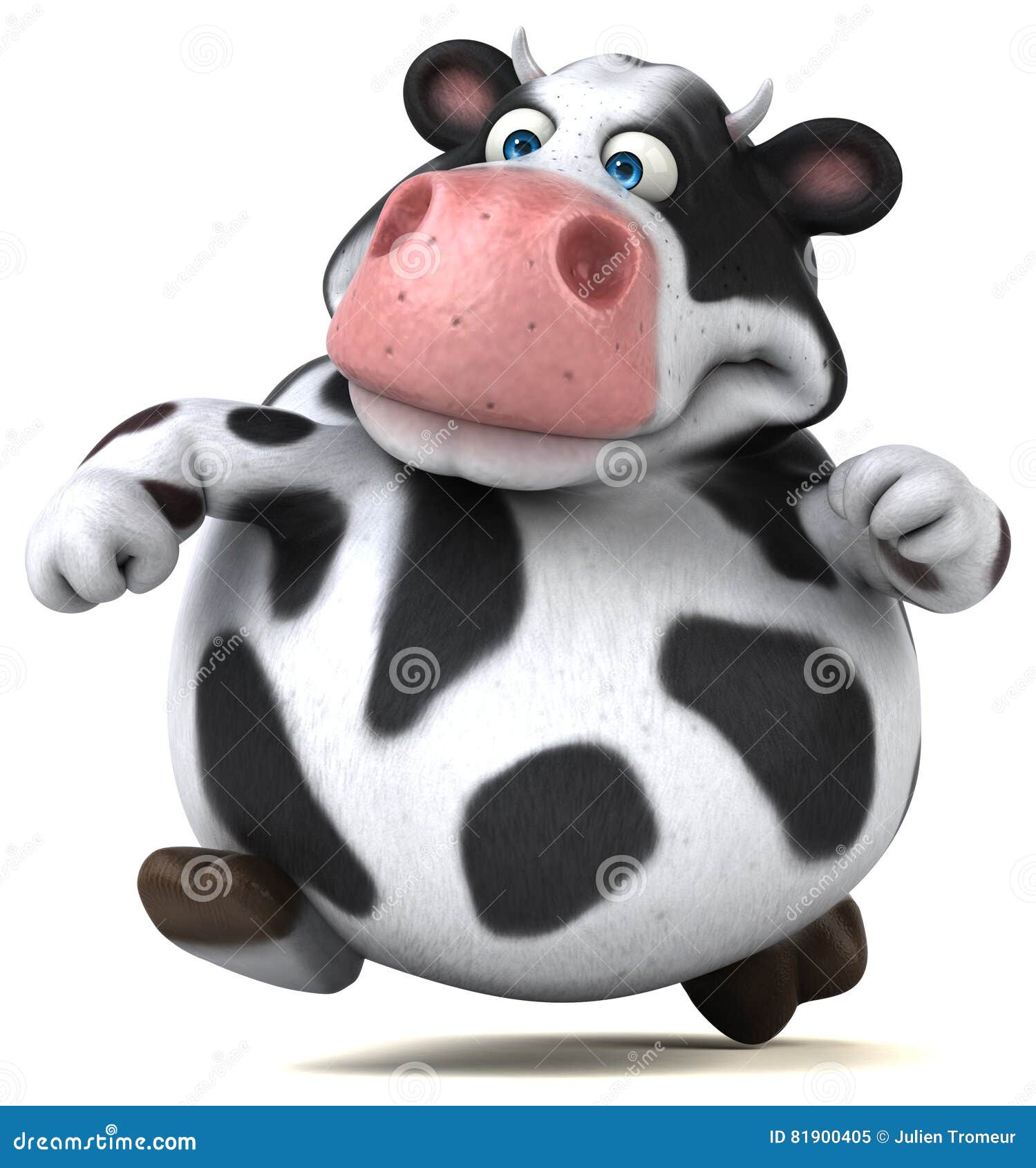 Fun cow - 3D Illustration stock illustration. Illustration of cartoon ...