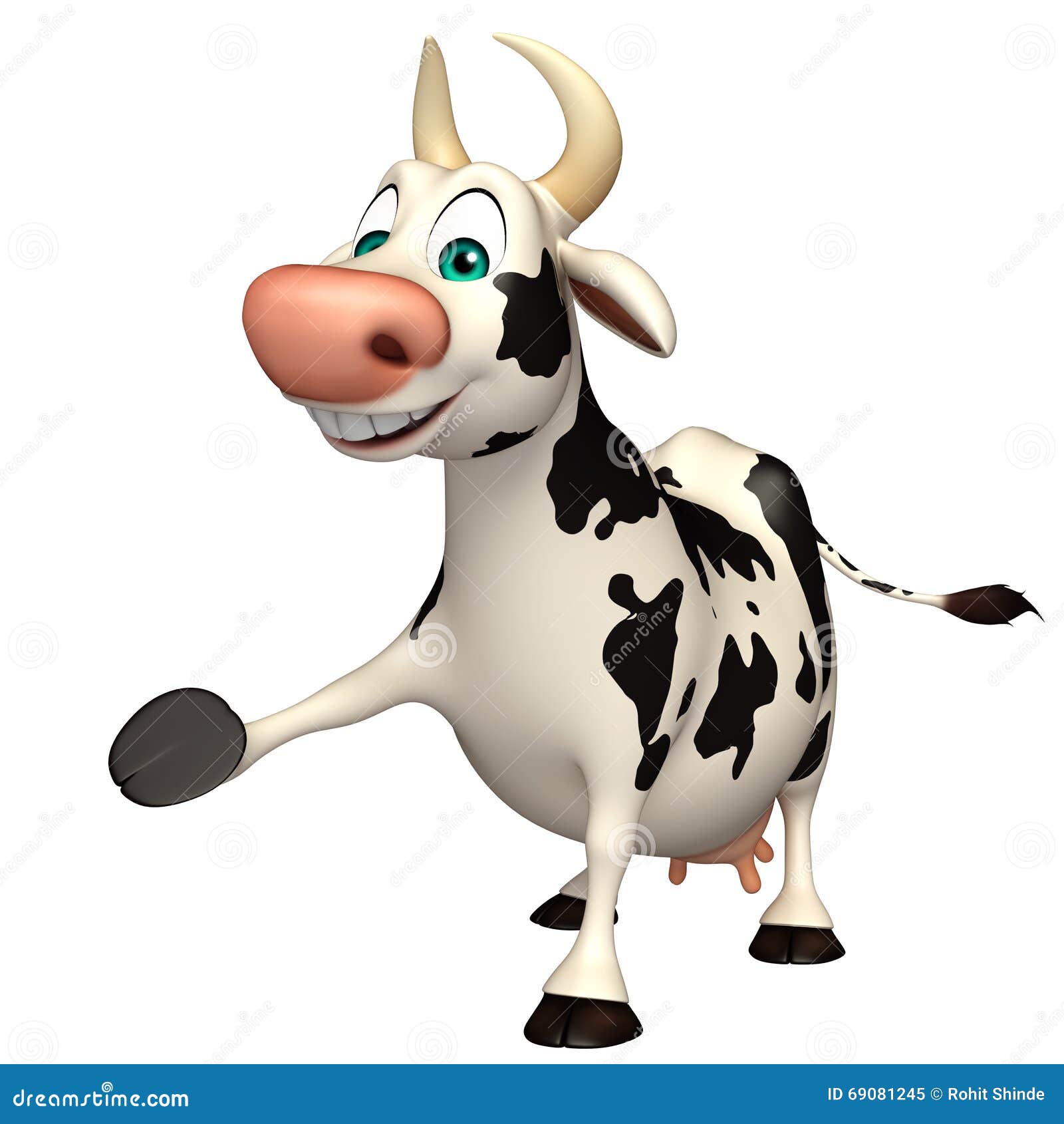 Fun Cow Funny Cartoon Character Stock Illustration - Illustration of ...
