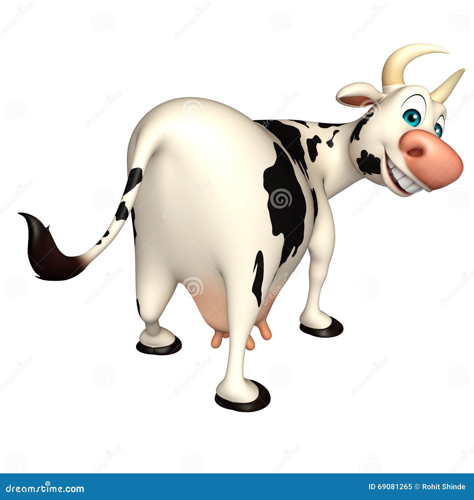 Fun Cow Funny Cartoon Character Stock Illustration - Illustration of ...