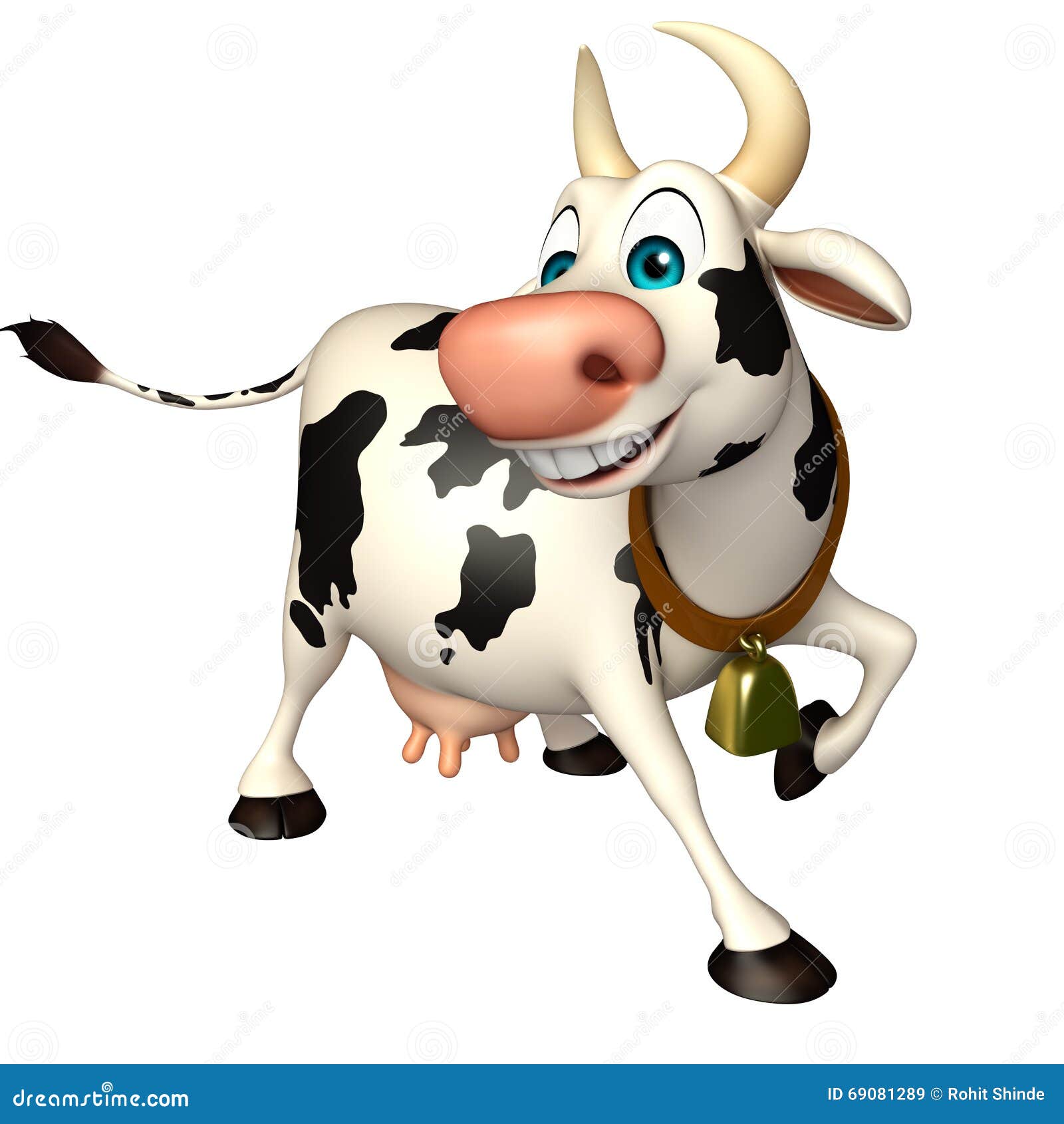 Fun Cow Funny Cartoon Character Stock Illustration - Illustration of ...