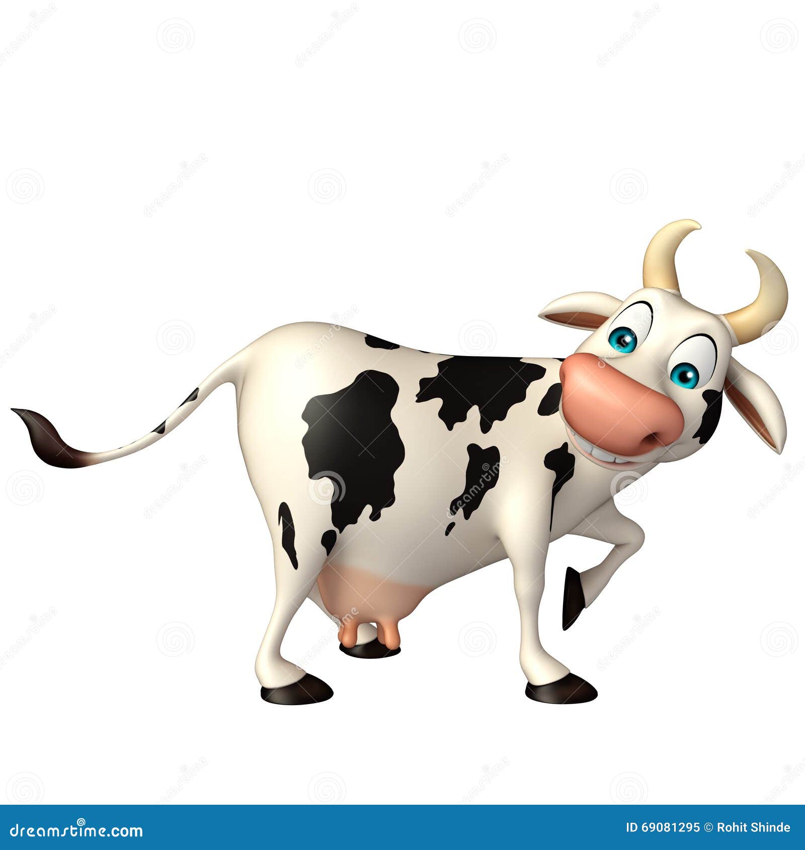 Fun Cow Funny Cartoon Character Stock Illustration - Illustration of ...