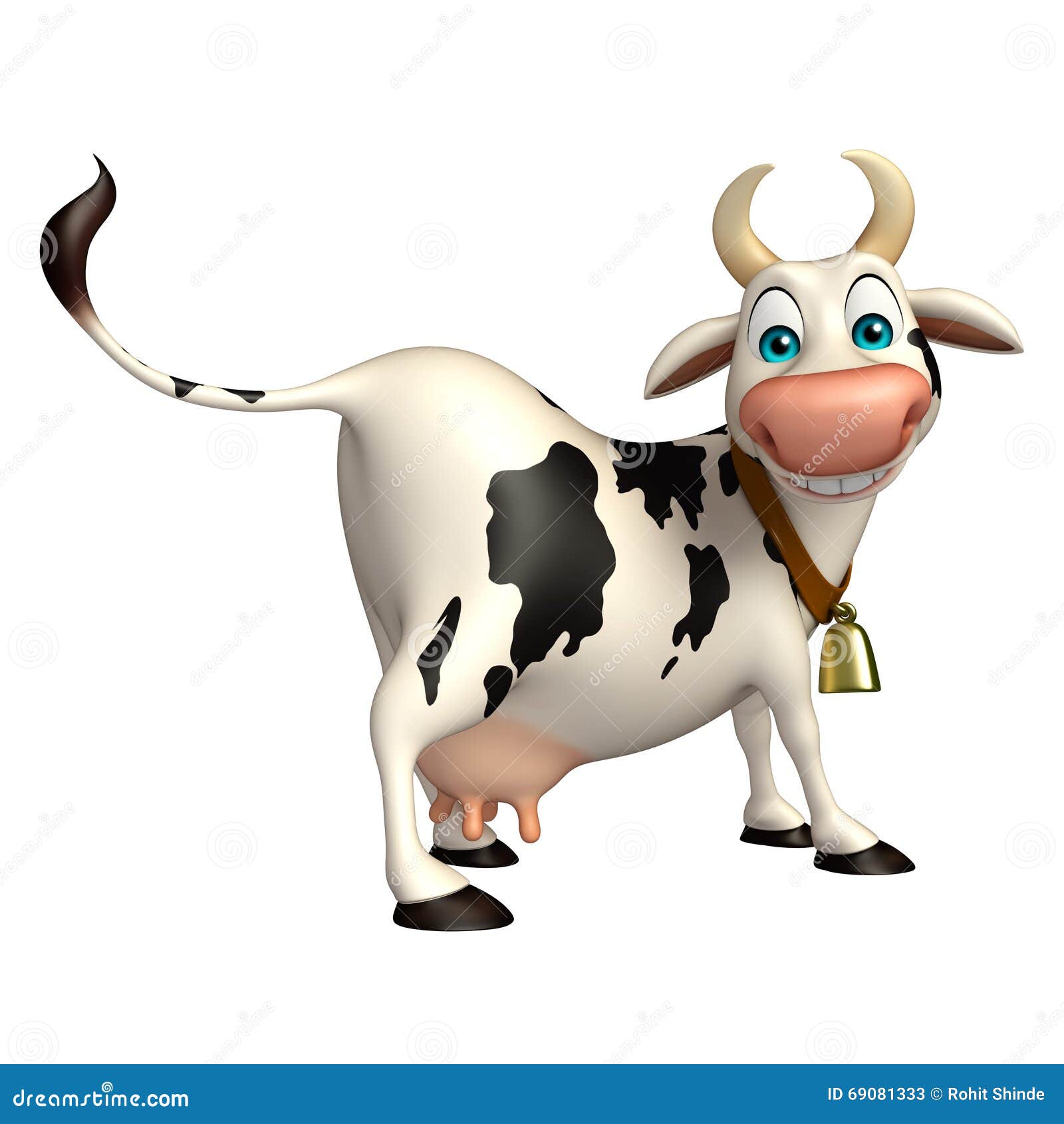 Fun Cow Funny Cartoon Character Stock Illustration - Illustration of ...
