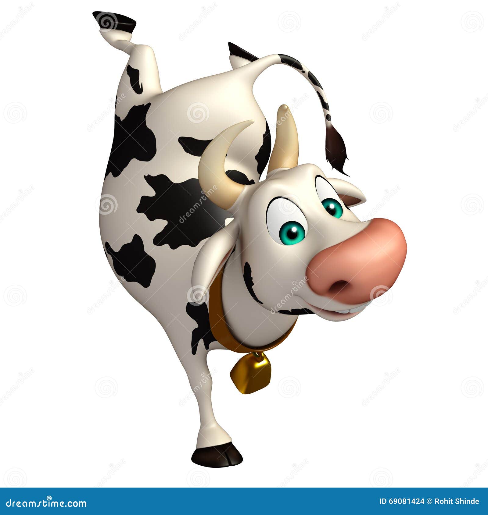 Fun Cow Funny Cartoon Character Stock Illustration - Illustration of ...