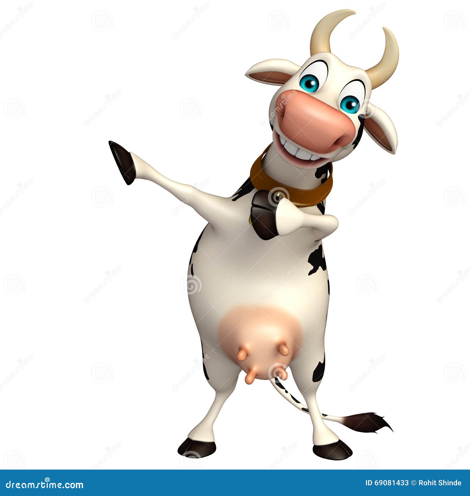 Fun Cow Funny Cartoon Character Stock Illustration - Illustration of ...
