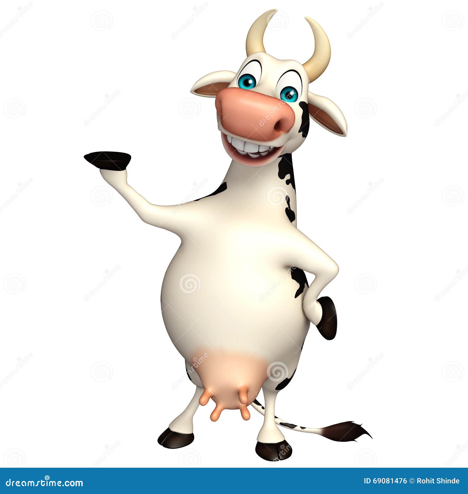 Fun Cow Funny Cartoon Character Stock Illustration - Illustration of ...