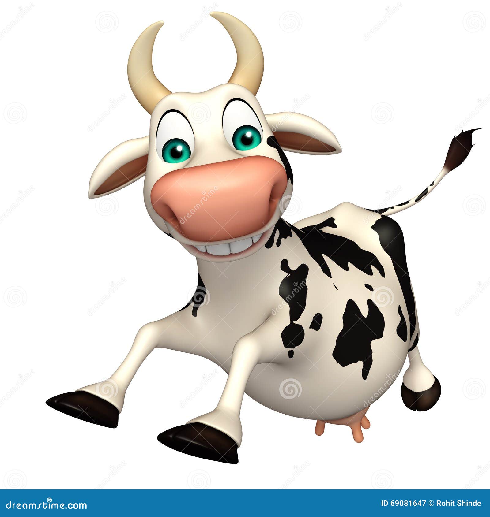Fun Cow Funny Cartoon Character Stock Illustration - Illustration of ...
