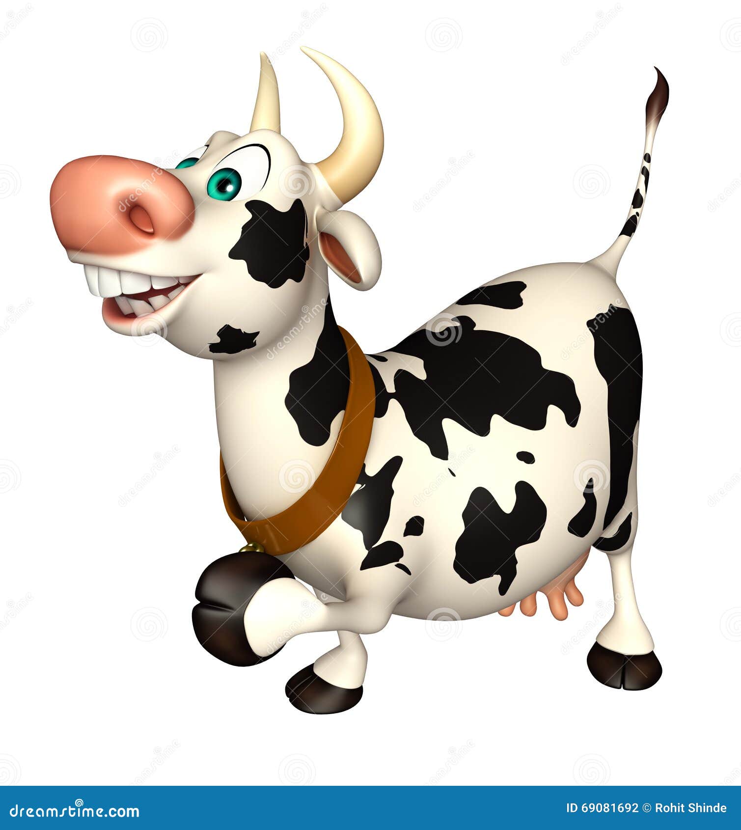 Fun Cow Funny Cartoon Character Stock Illustration - Illustration of ...