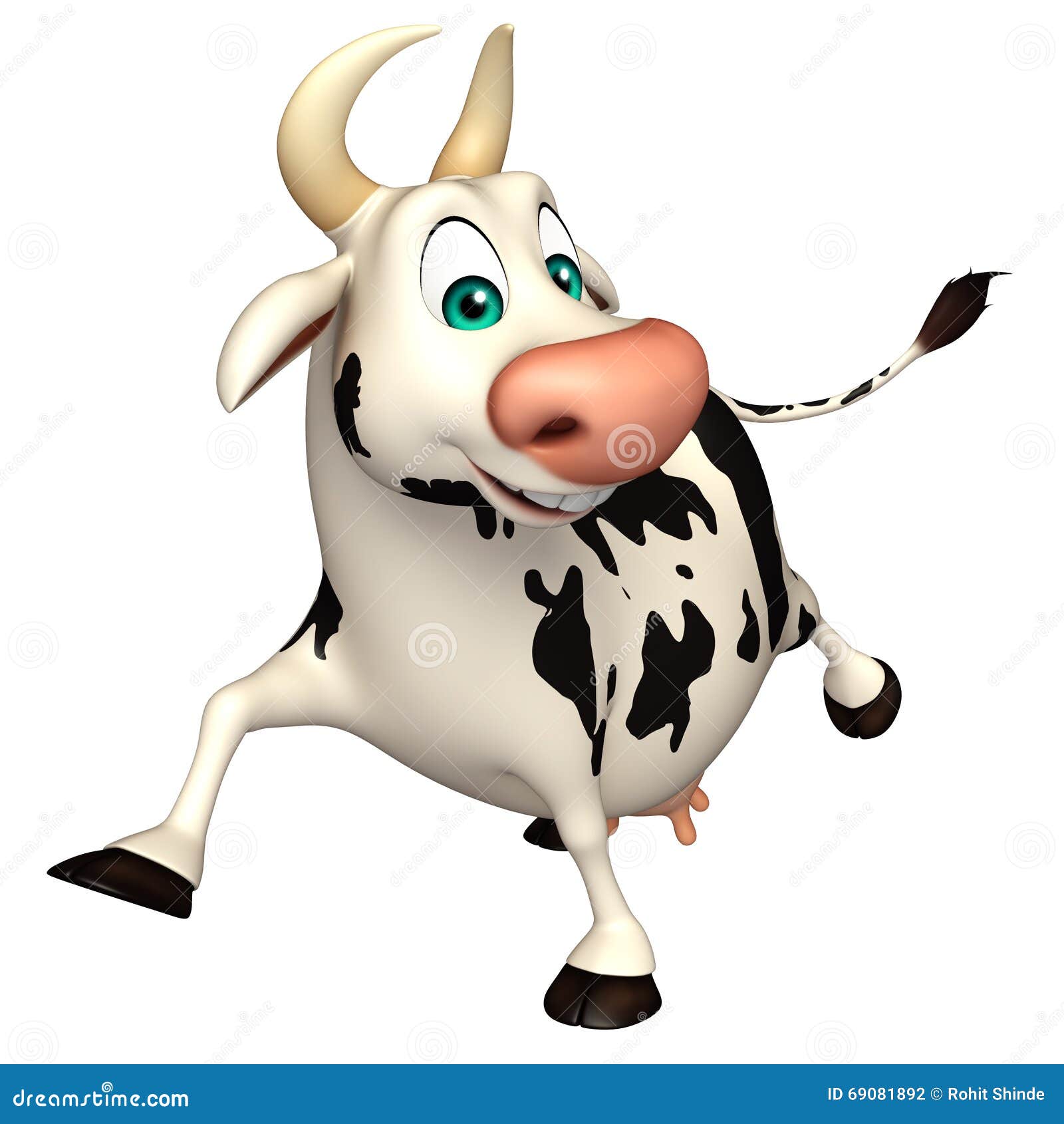 Fun Cow Funny Cartoon Character Stock Illustration - Illustration of ...