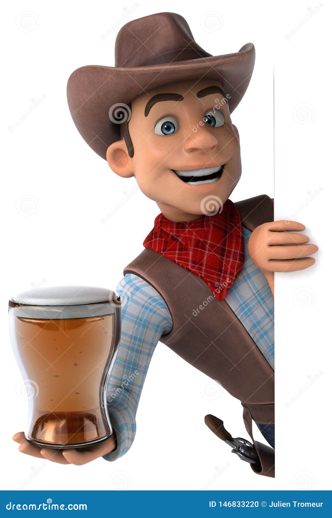 Fun Cowboy - 3D Illustration Stock Illustration - Illustration of ...