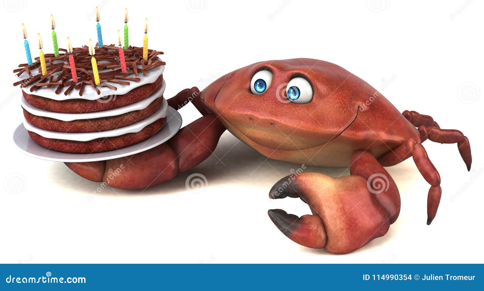 Fun crab - 3D Illustration stock illustration. Illustration of animal ...