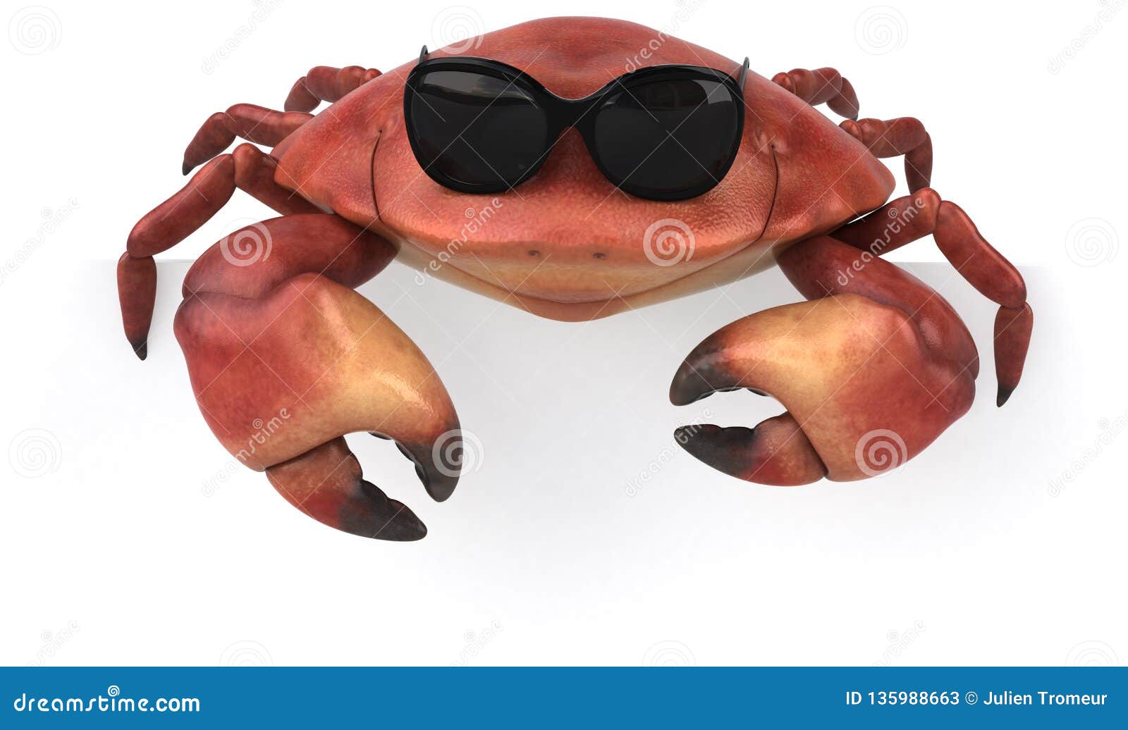 Fun crab - 3D Illustration stock illustration. Illustration of prepared ...