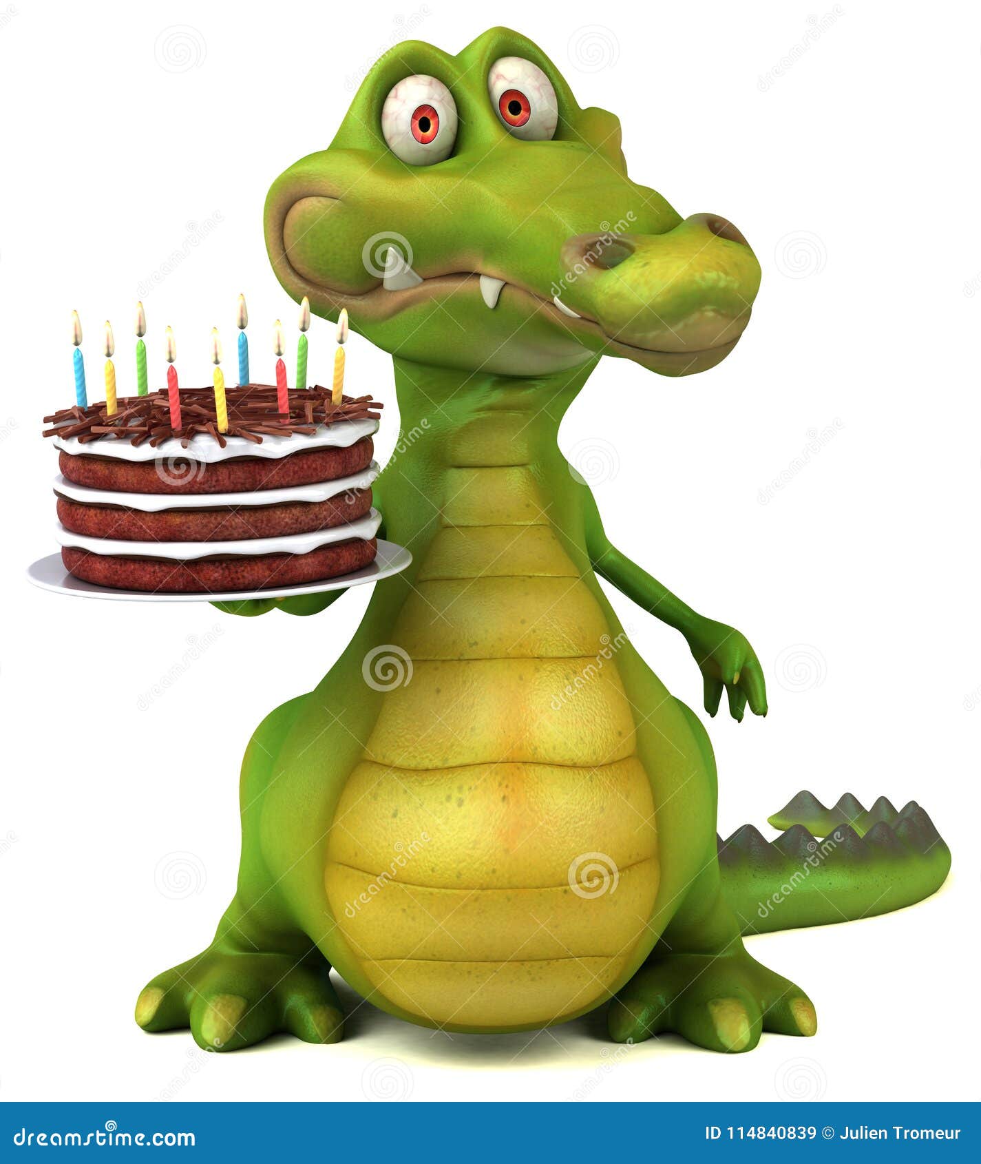 Crocodile With A Candle. White Ghost Behind. Halloween. Color Drawing ...