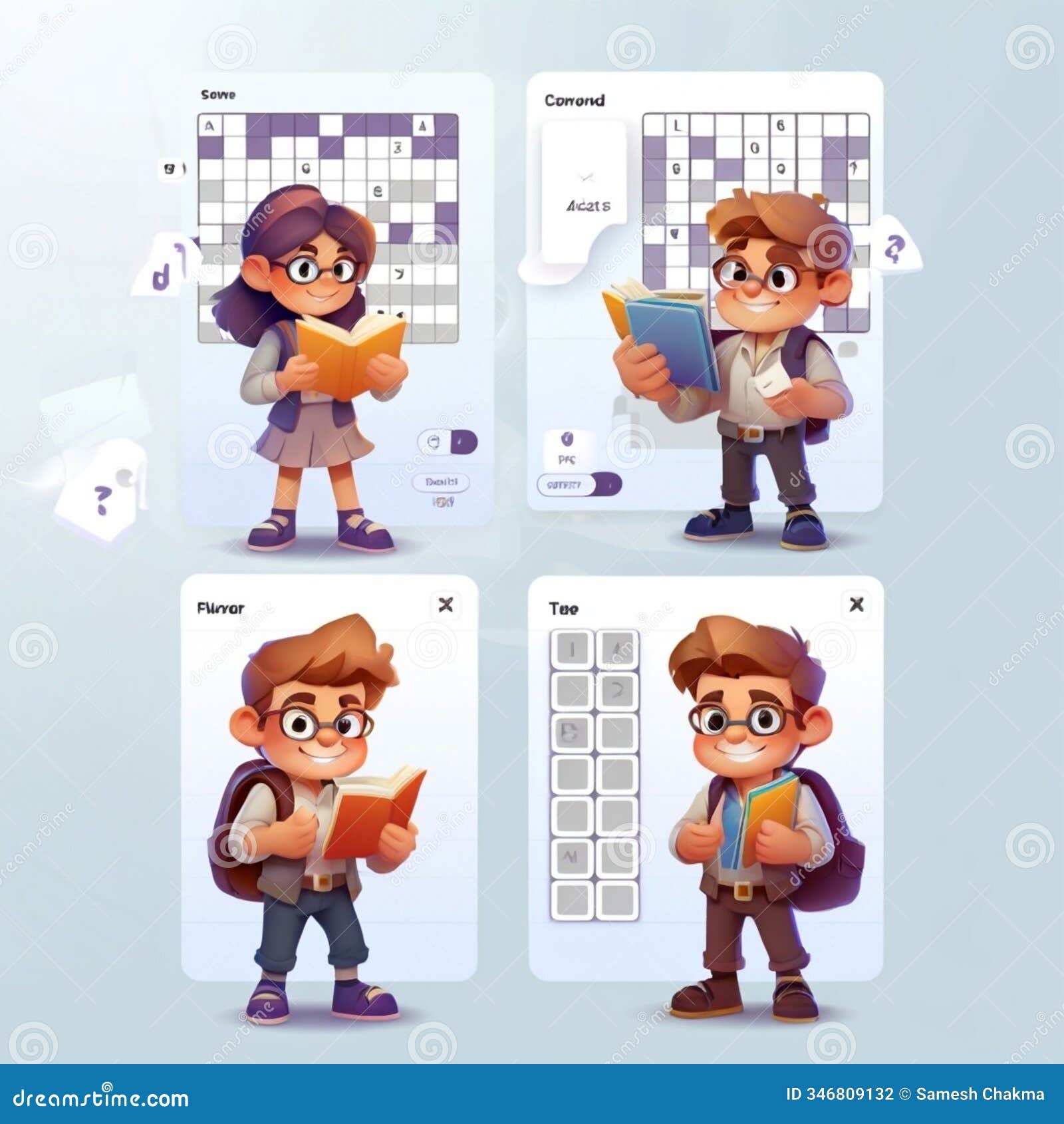 Challenging yet Fun Crossword Puzzle for All Stock Illustration ...