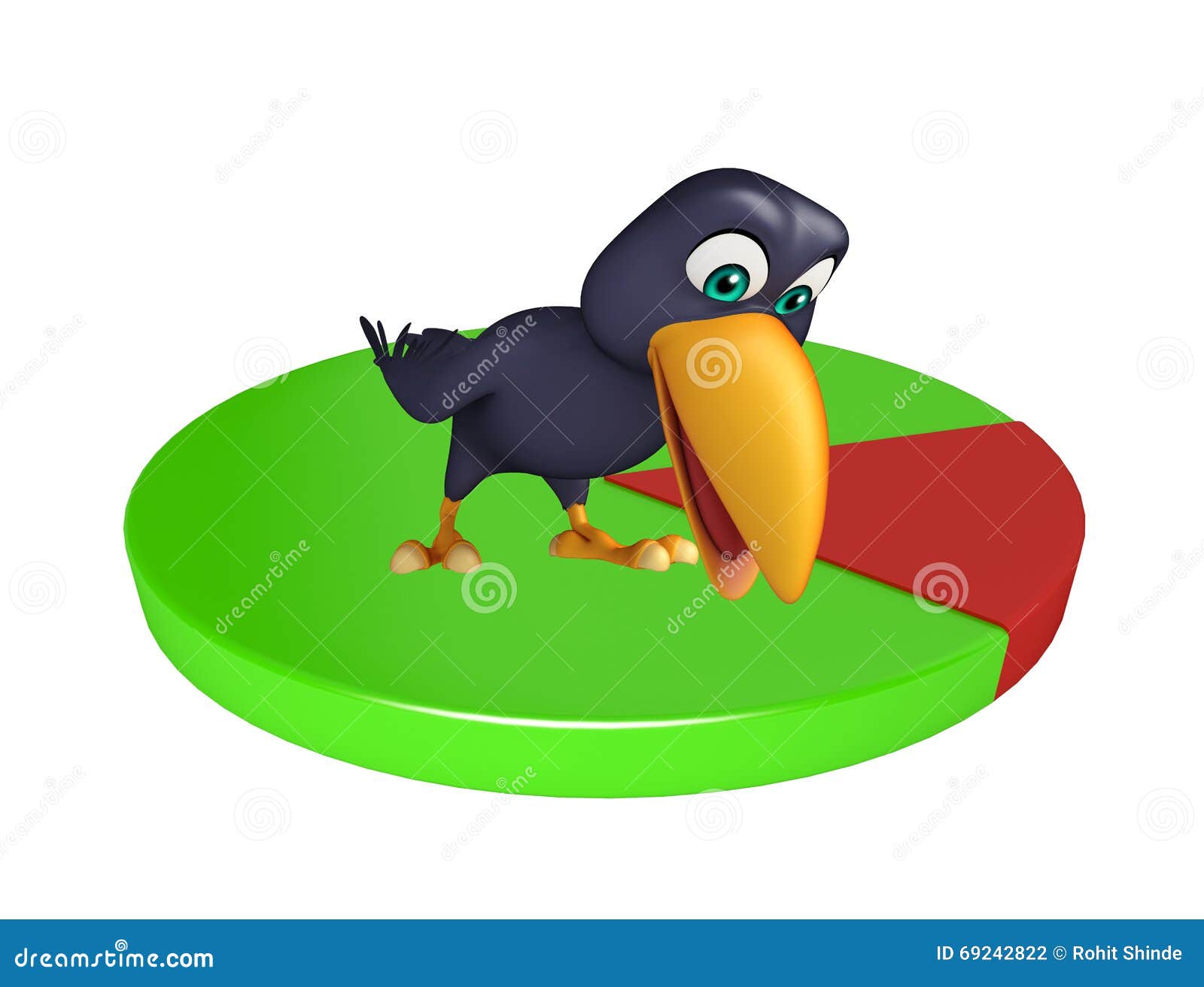Fun Crow Cartoon Character with Circle Sign Stock Illustration ...