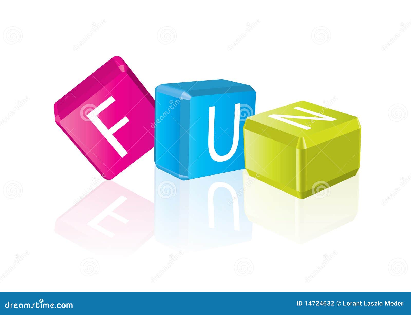 Fun - cube letters stock vector. Illustration of cube - 14724632