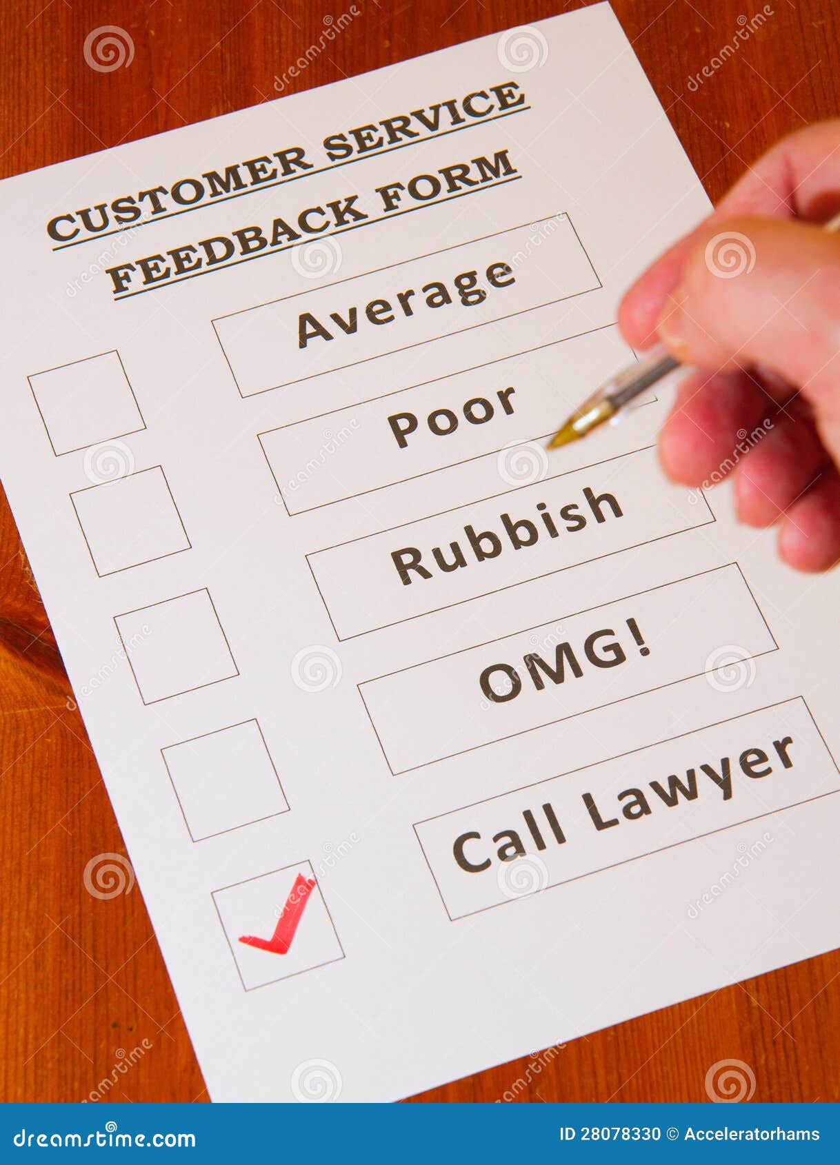 Fun Customer Service Feedback Form Stock Photo - Image of employment ...