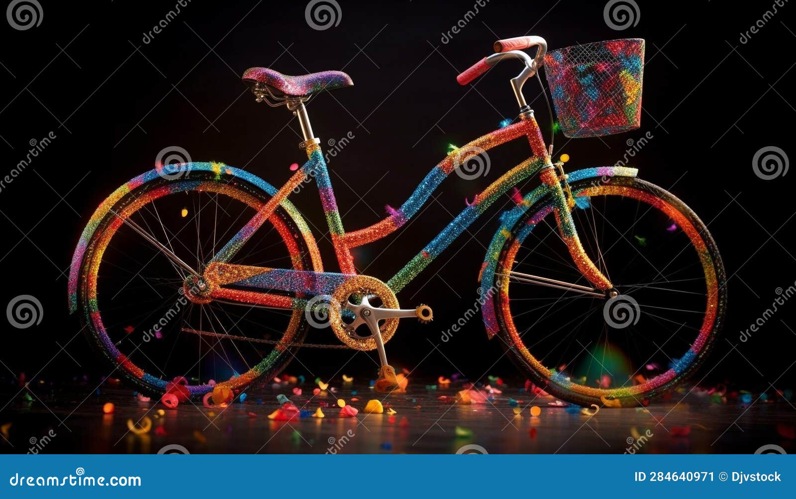 Fun Cycling Activity at Night with Multi Colored Wheel Decoration ...