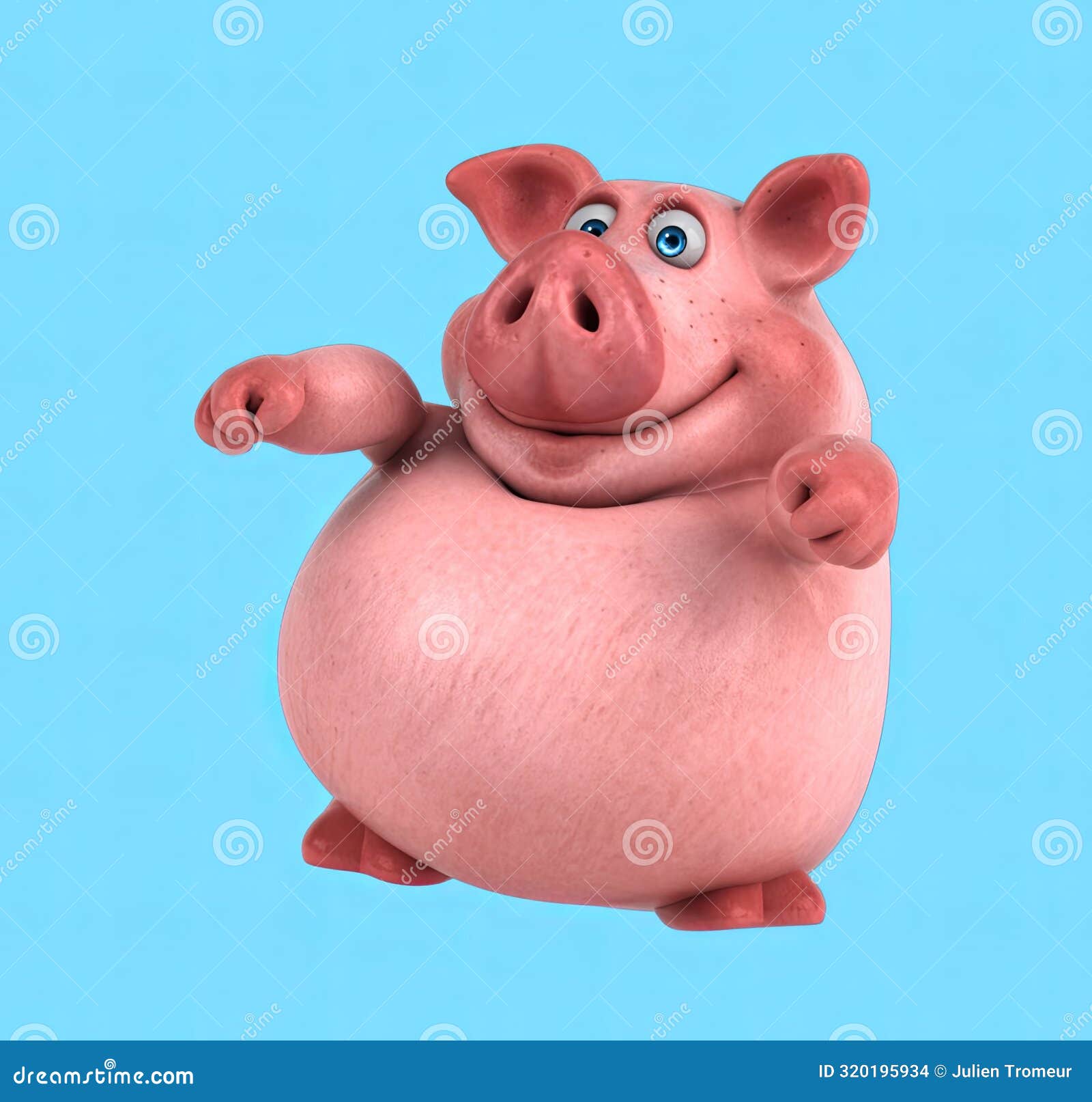 Fun 3D cartoon pig dancing stock illustration. Illustration of party ...