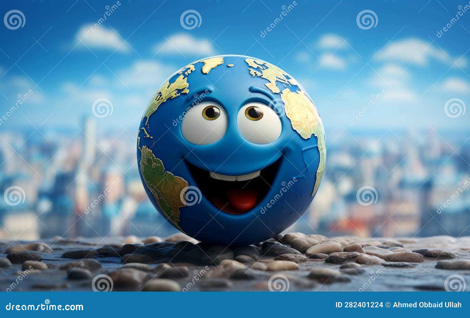 Fun 3D Earth Emoji Illustration, Generative Ai Stock Illustration ...