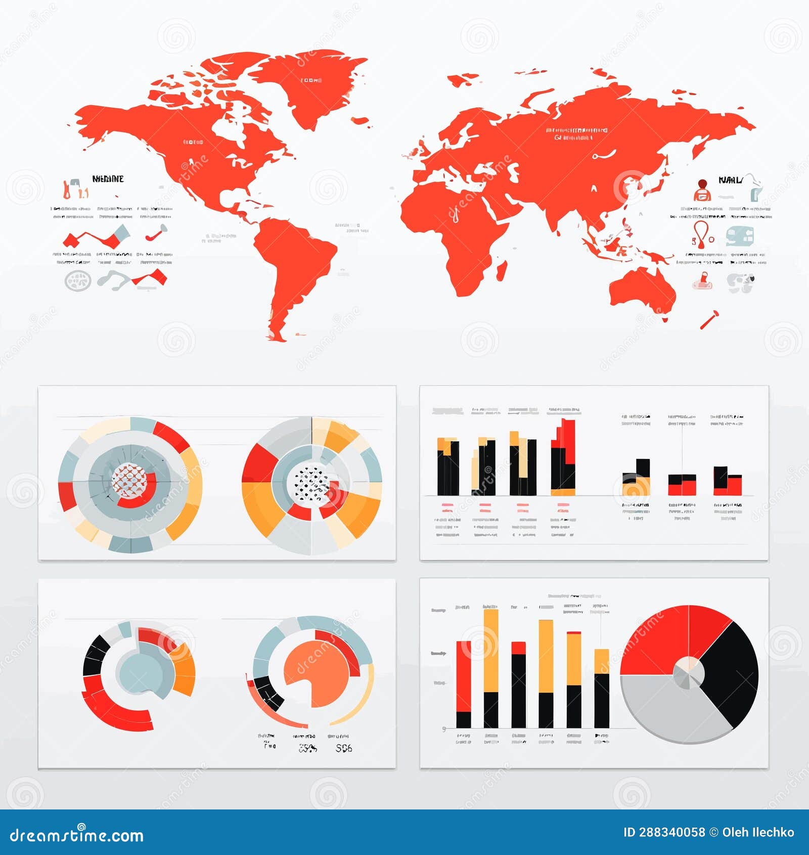Fun Data Visualization Infographic Vector Flat Isolated Illustration ...