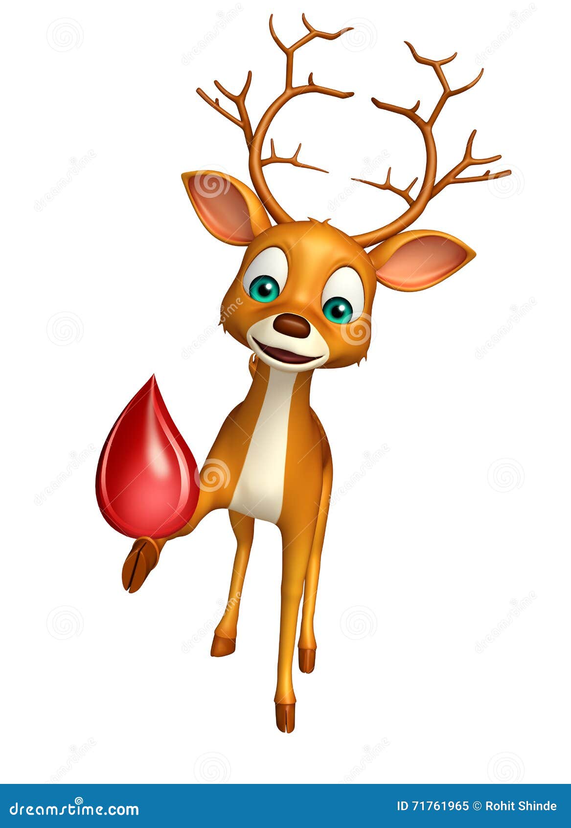 Fun Deer Cartoon Character with Blood Stock Illustration - Illustration ...