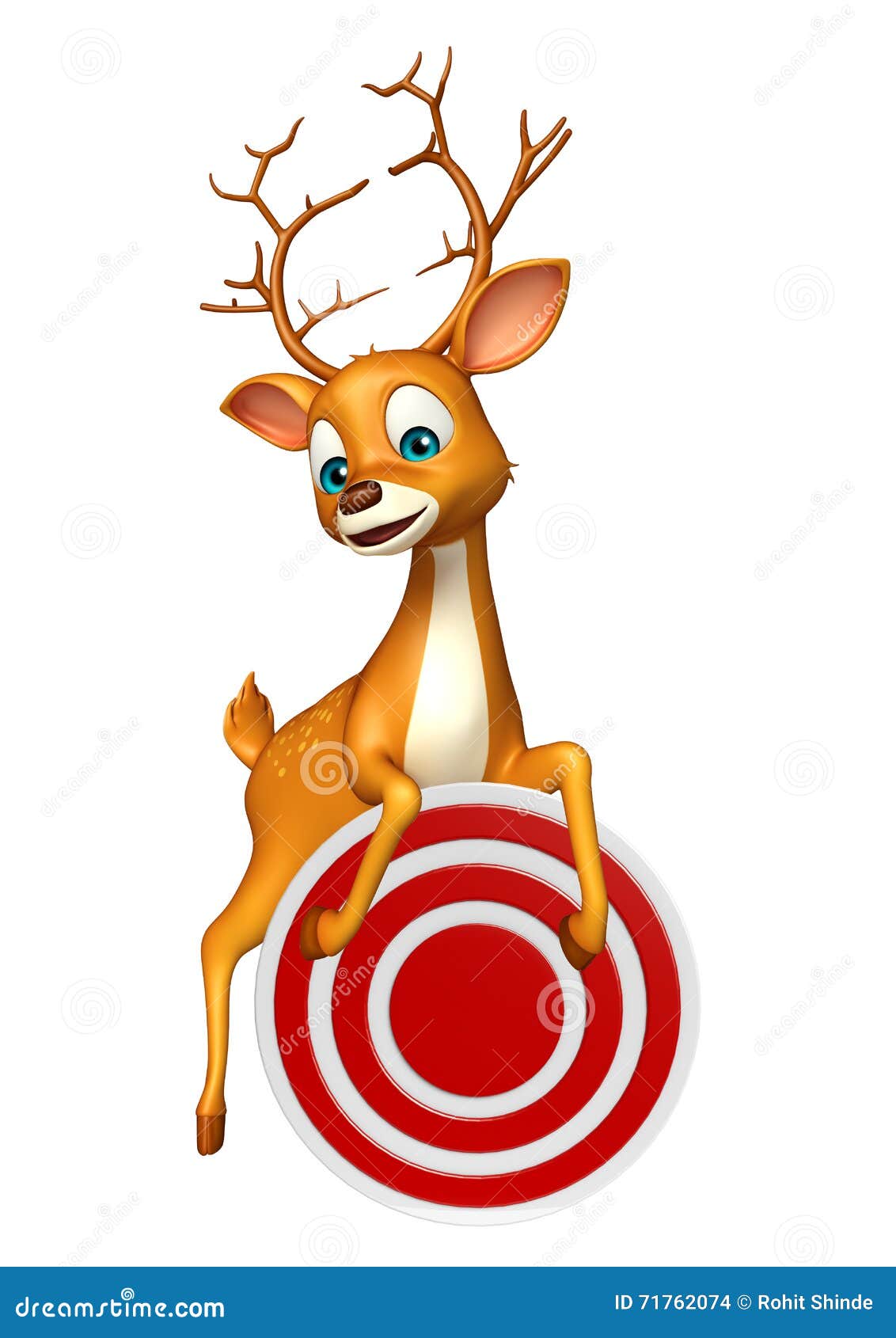 Fun Deer Cartoon Character with Target Sign Stock Illustration ...