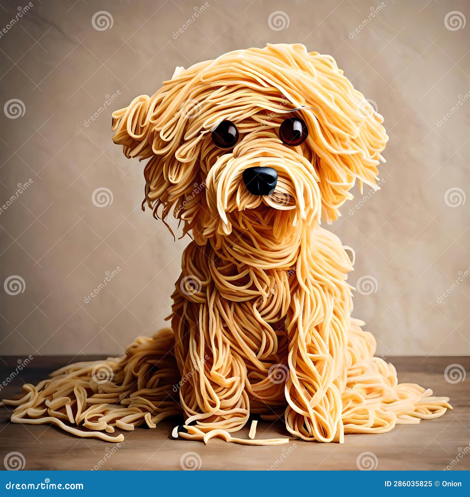 Dog Created with Spaghetti - Ai Generated Image Stock Illustration ...