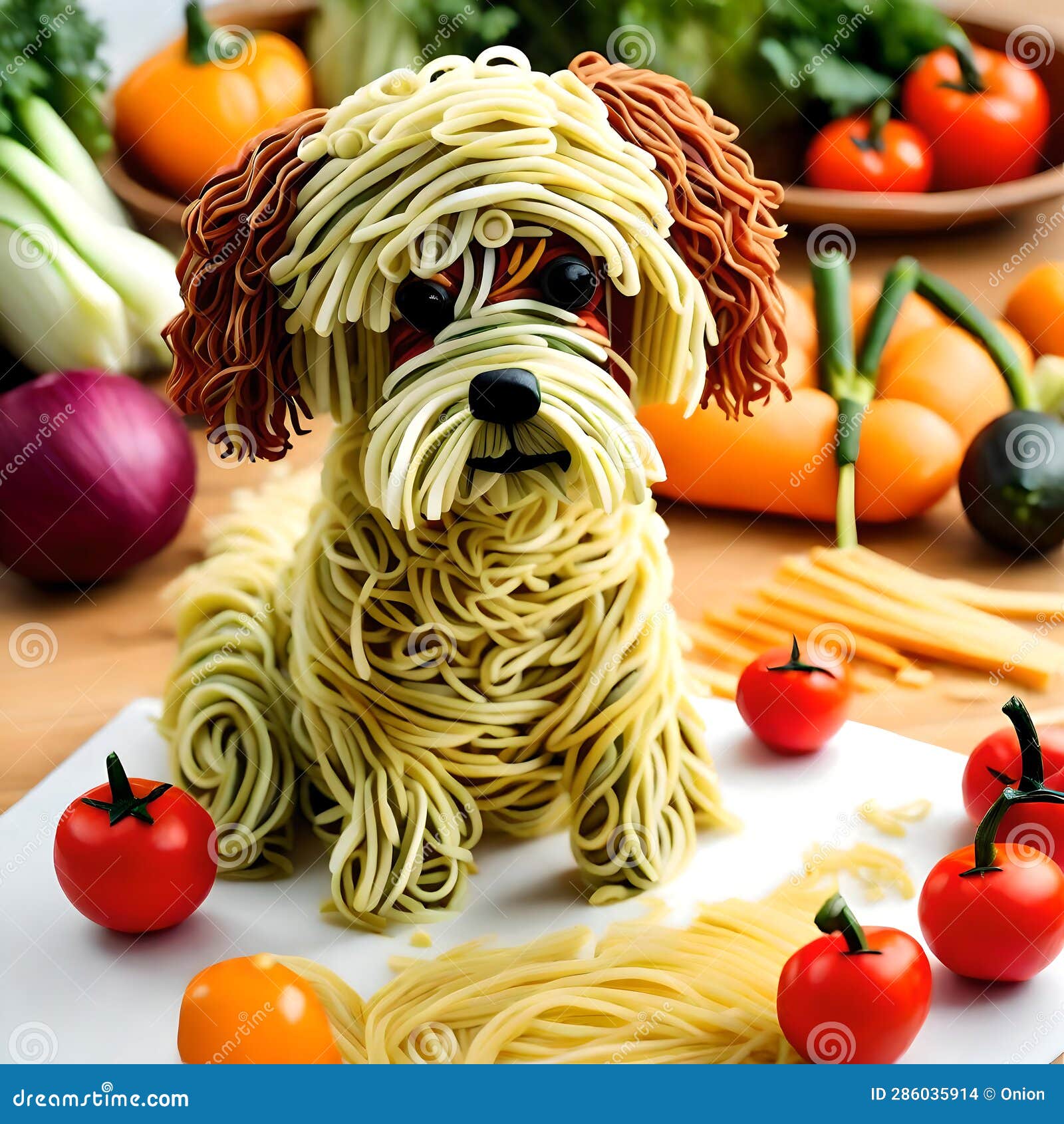 Dog Created with Spaghetti - Ai Generated Image Stock Illustration ...