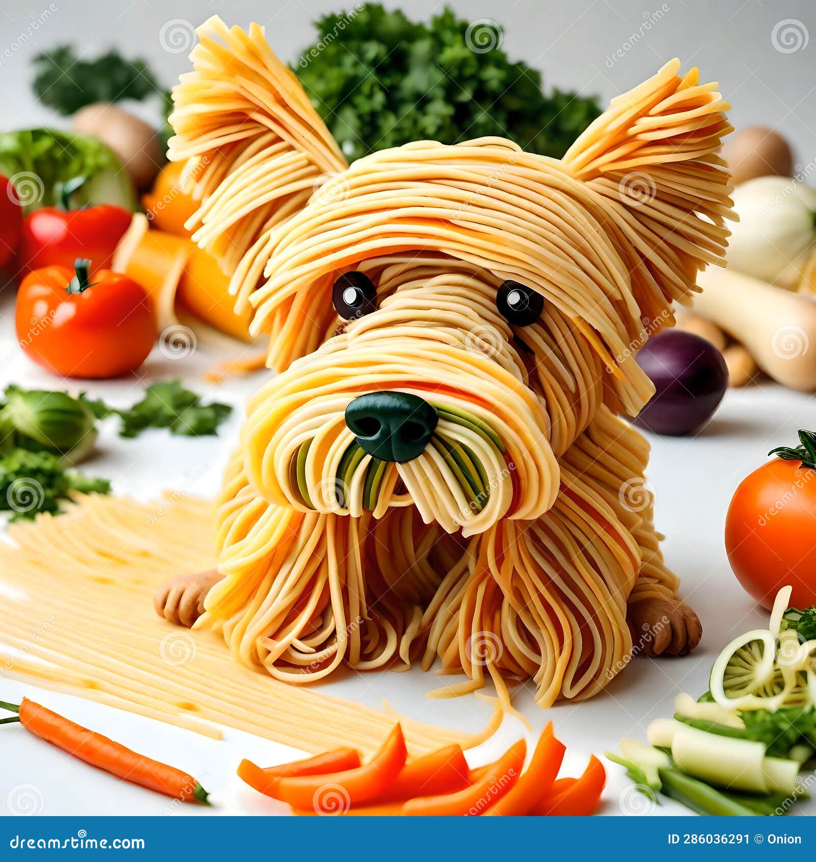 Dog Created with Spaghetti - Ai Generated Image Stock Illustration ...