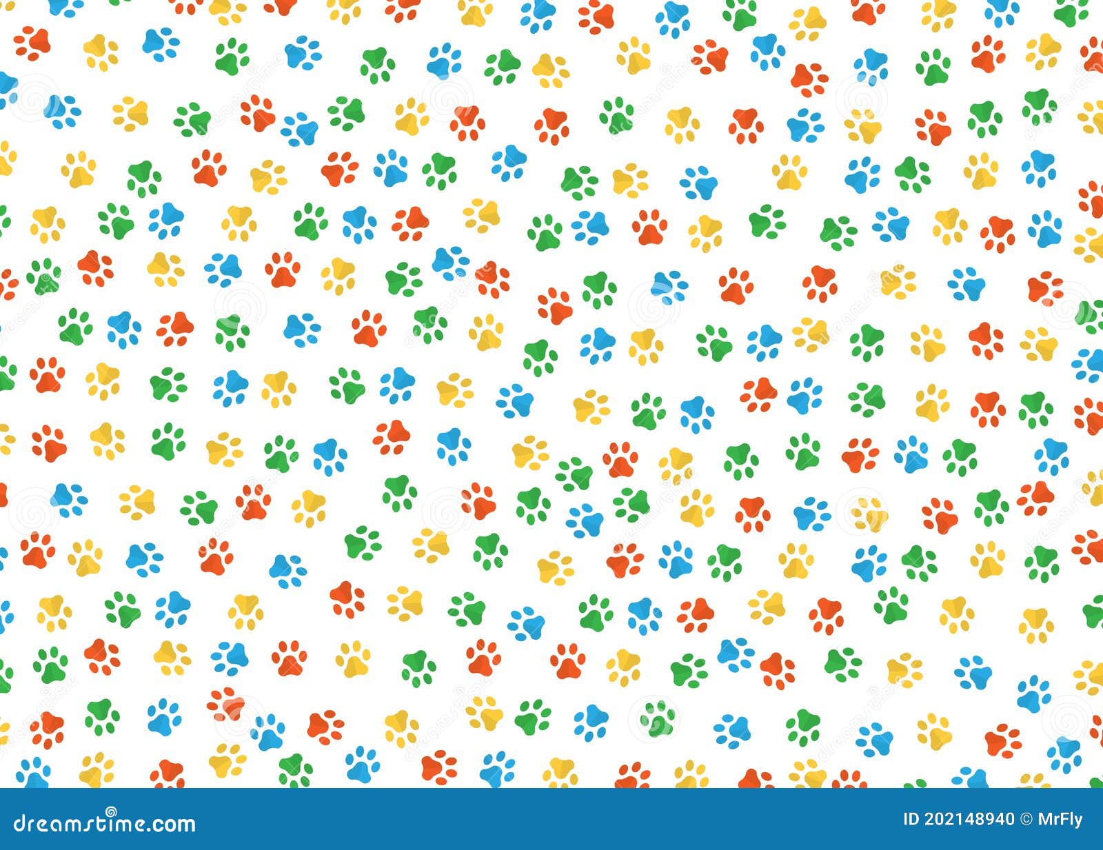 Fun Dog Paw Colourful Texture, Vector Illustration Stock Vector ...