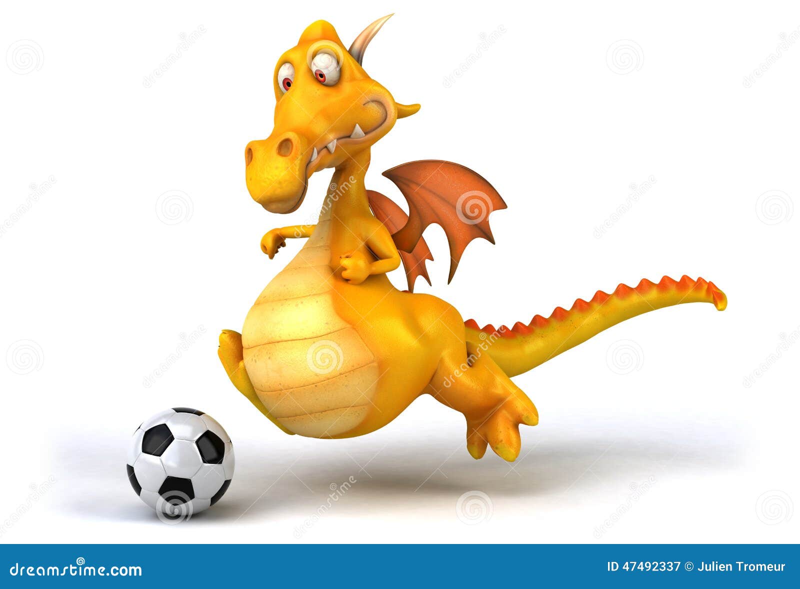 Fun dragon stock illustration. Illustration of fire, football - 47492337