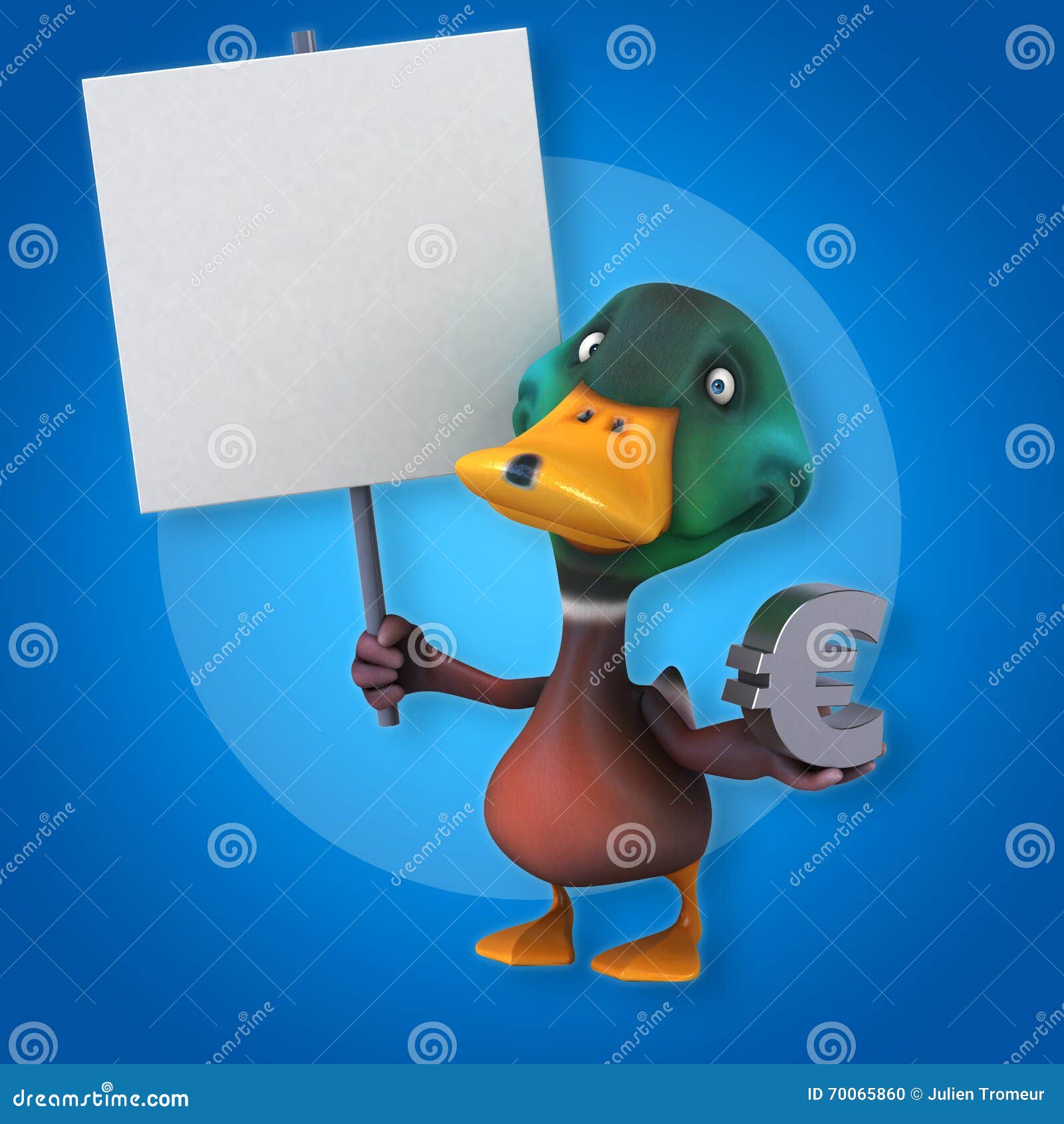 Fun duck stock illustration. Illustration of euro, feather - 70065860