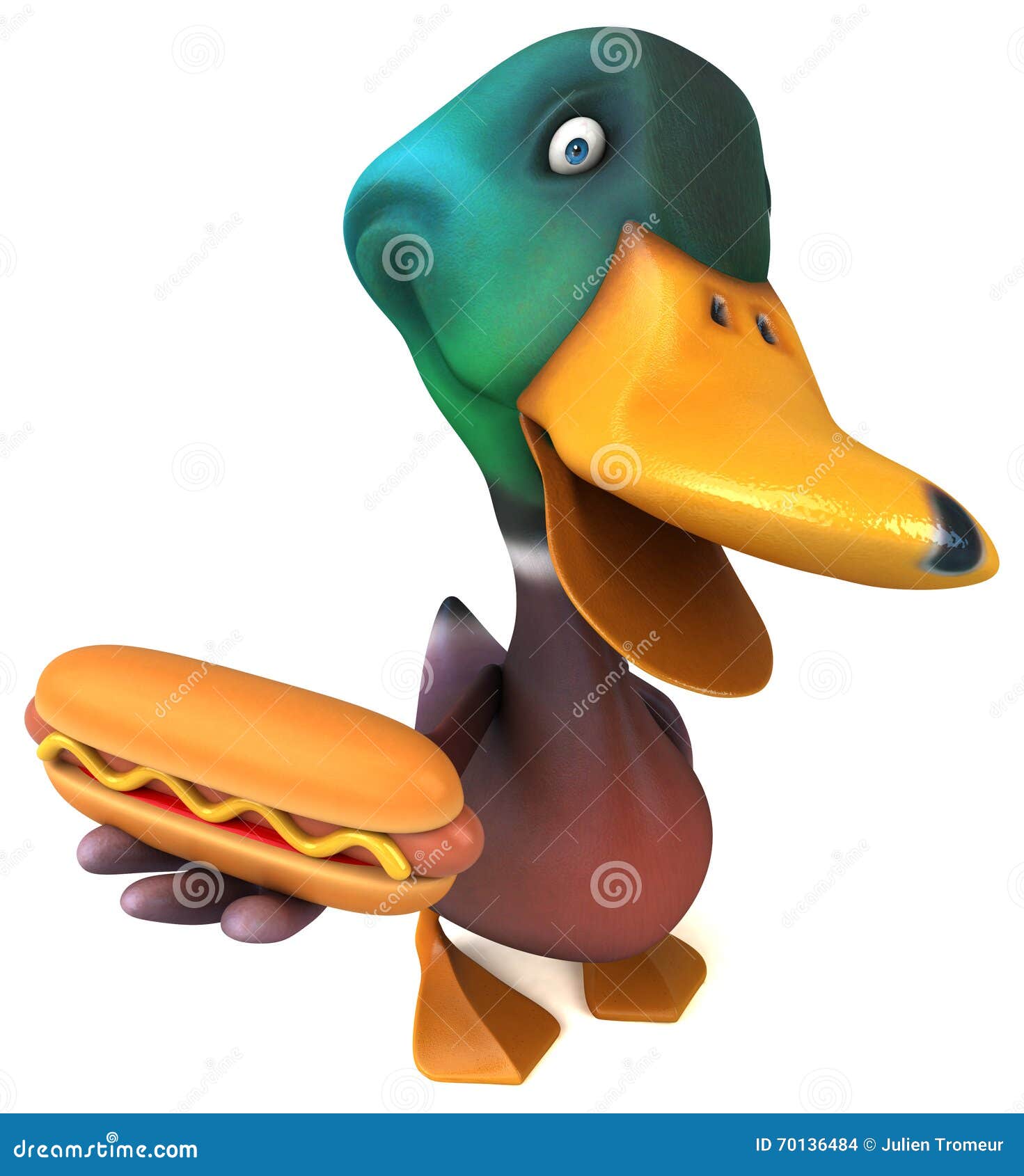 Fun duck stock illustration. Illustration of wildlife - 70136484
