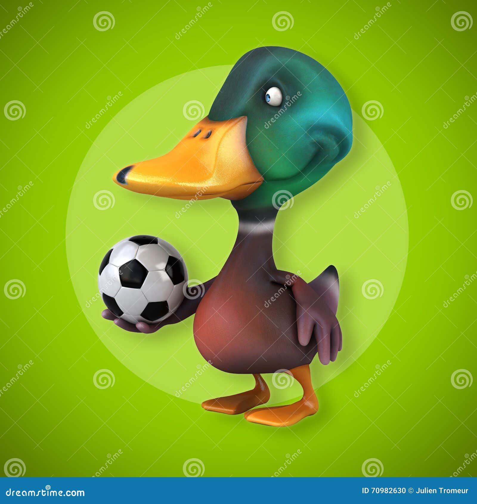 Fun duck stock illustration. Illustration of cartoon - 70982630
