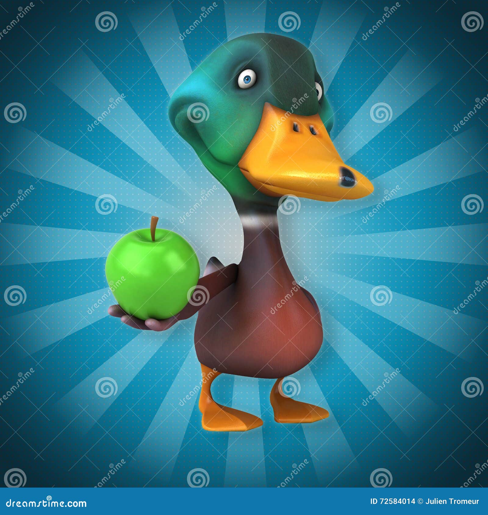 Fun duck stock illustration. Illustration of color, colorful - 72584014