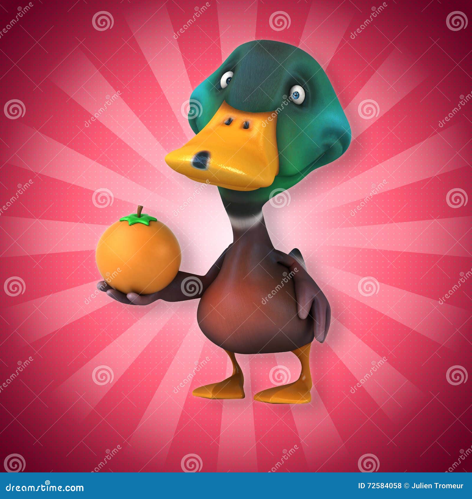 Fun duck stock illustration. Illustration of wild, waterbird - 72584058