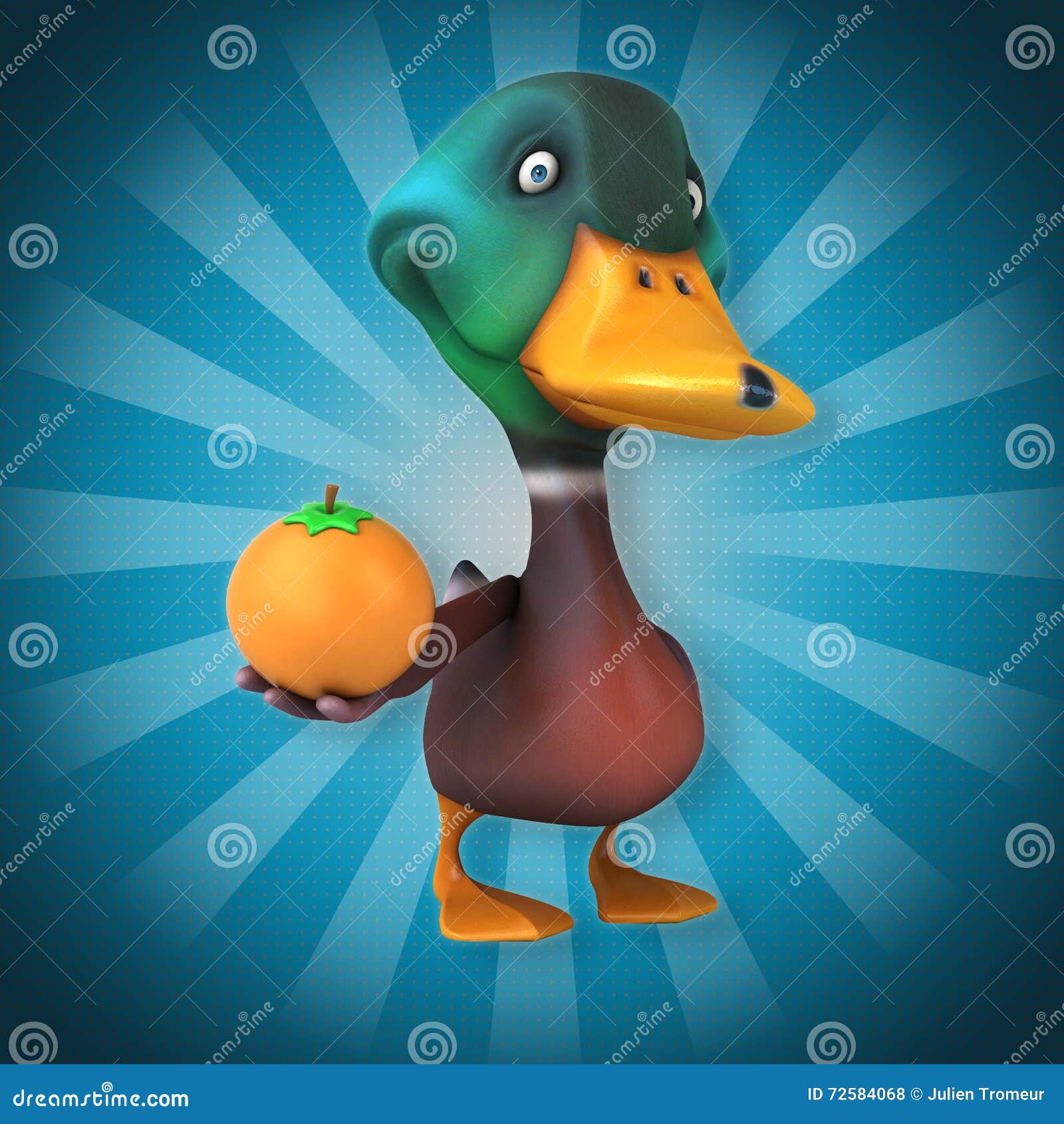 Fun duck stock illustration. Illustration of quack, wild - 72584068