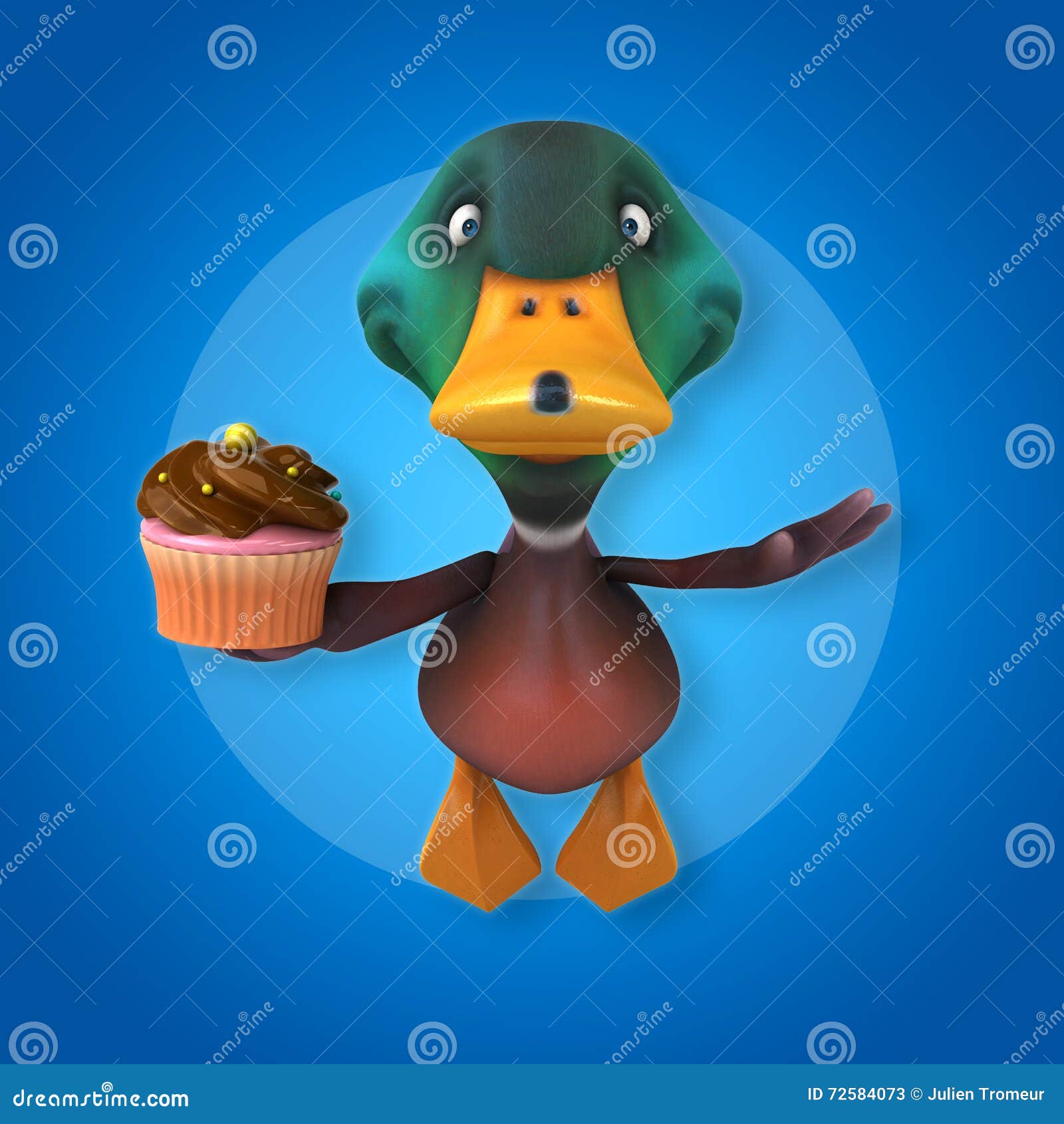 Fun duck stock illustration. Illustration of cupcake - 72584073