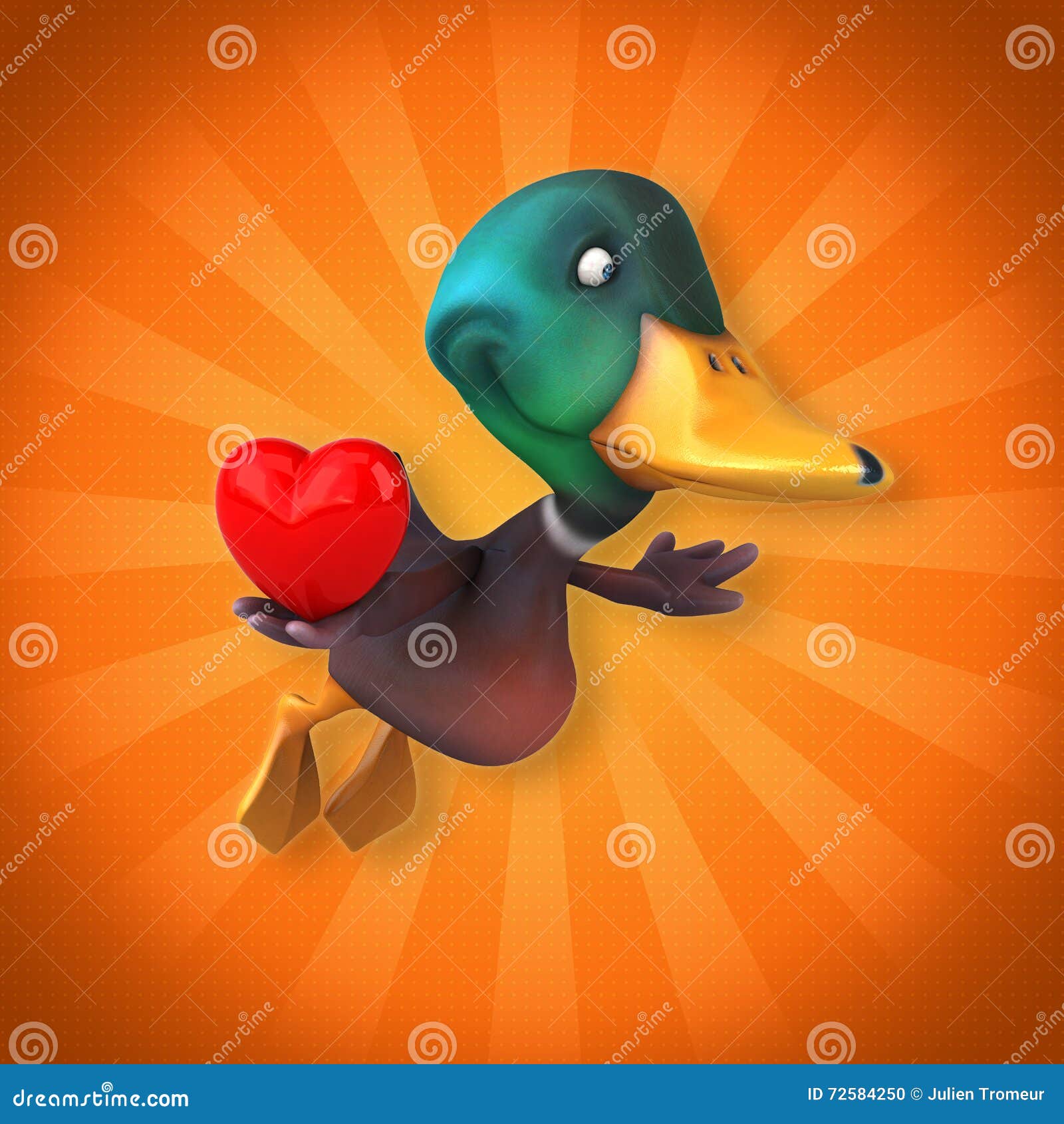Fun duck stock illustration. Illustration of cartoon - 72584250