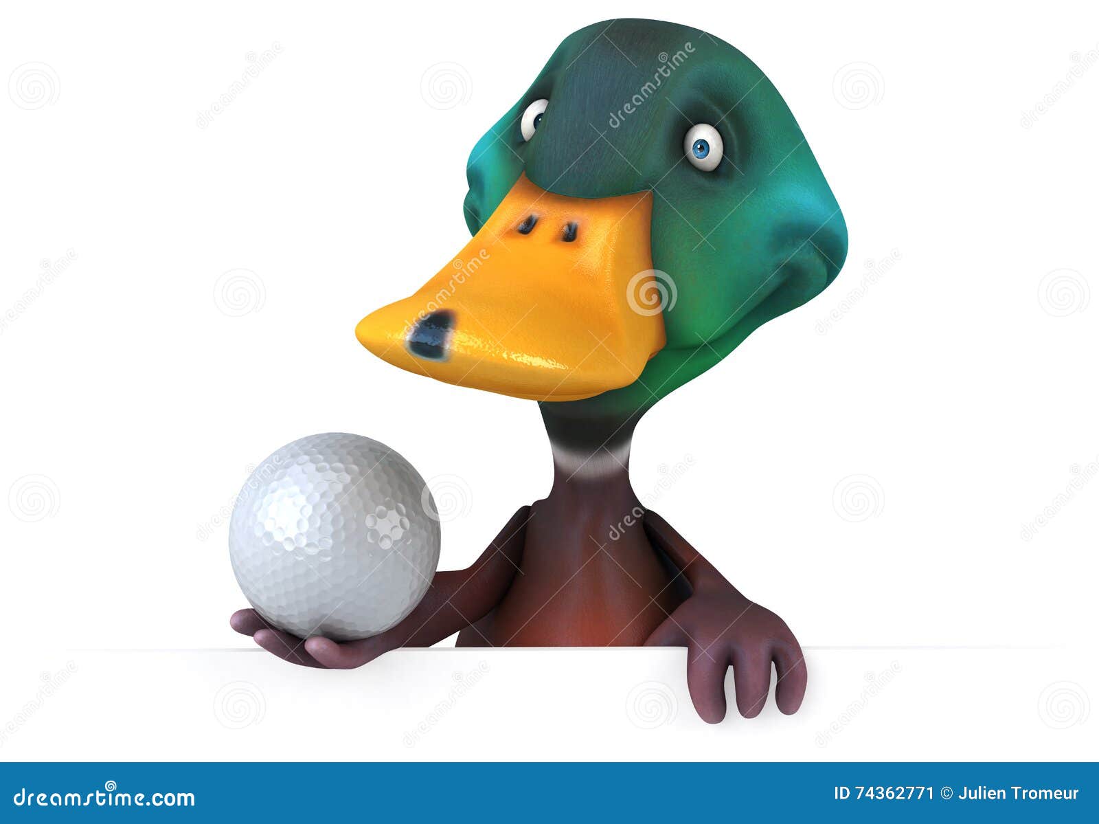 Fun duck stock illustration. Illustration of green, duck - 74362771