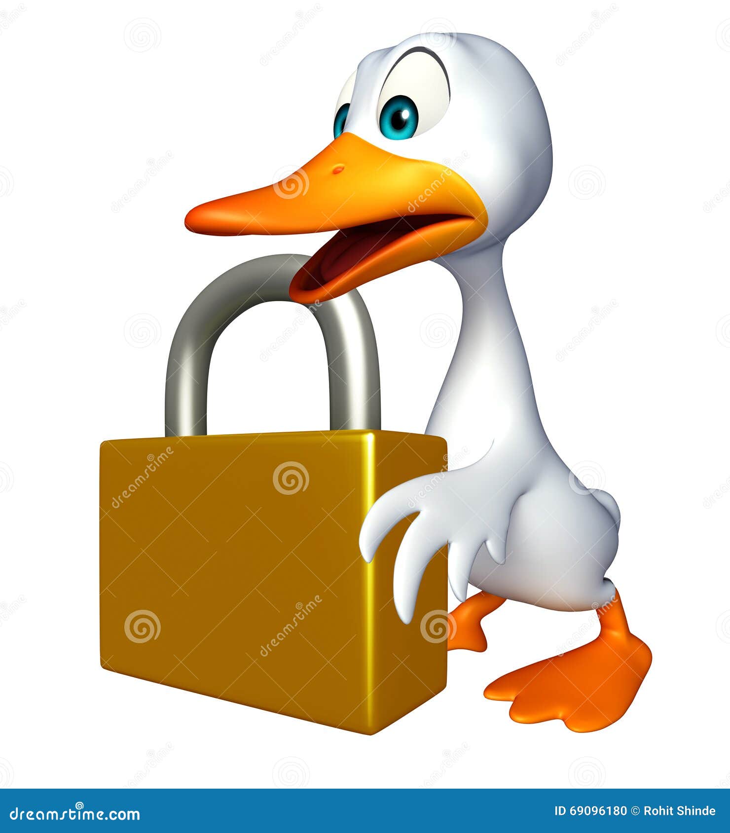 Fun Duck cartoon character stock illustration. Illustration of pets ...