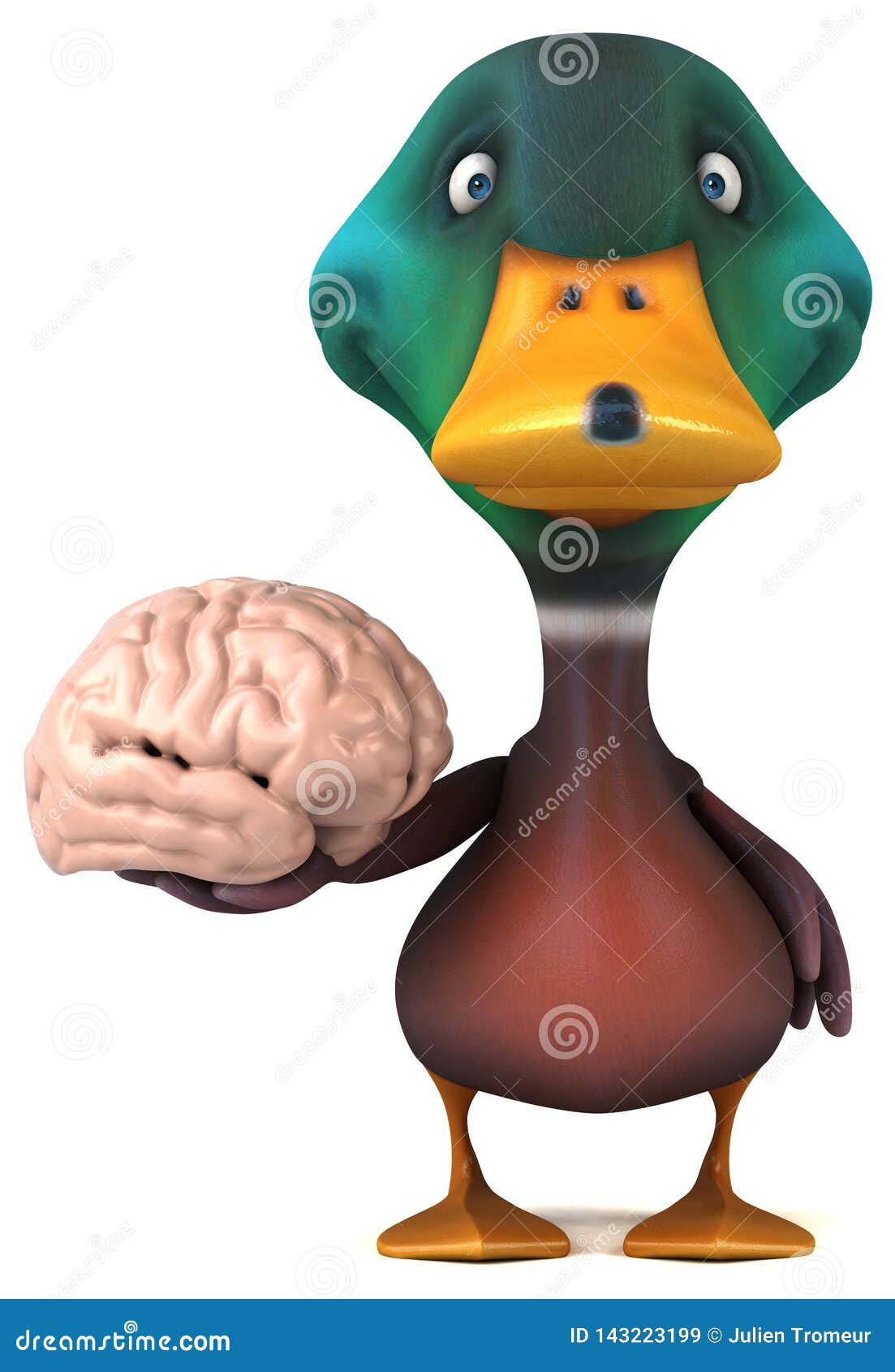 Fun duck - 3D Illustration stock illustration. Illustration of ...