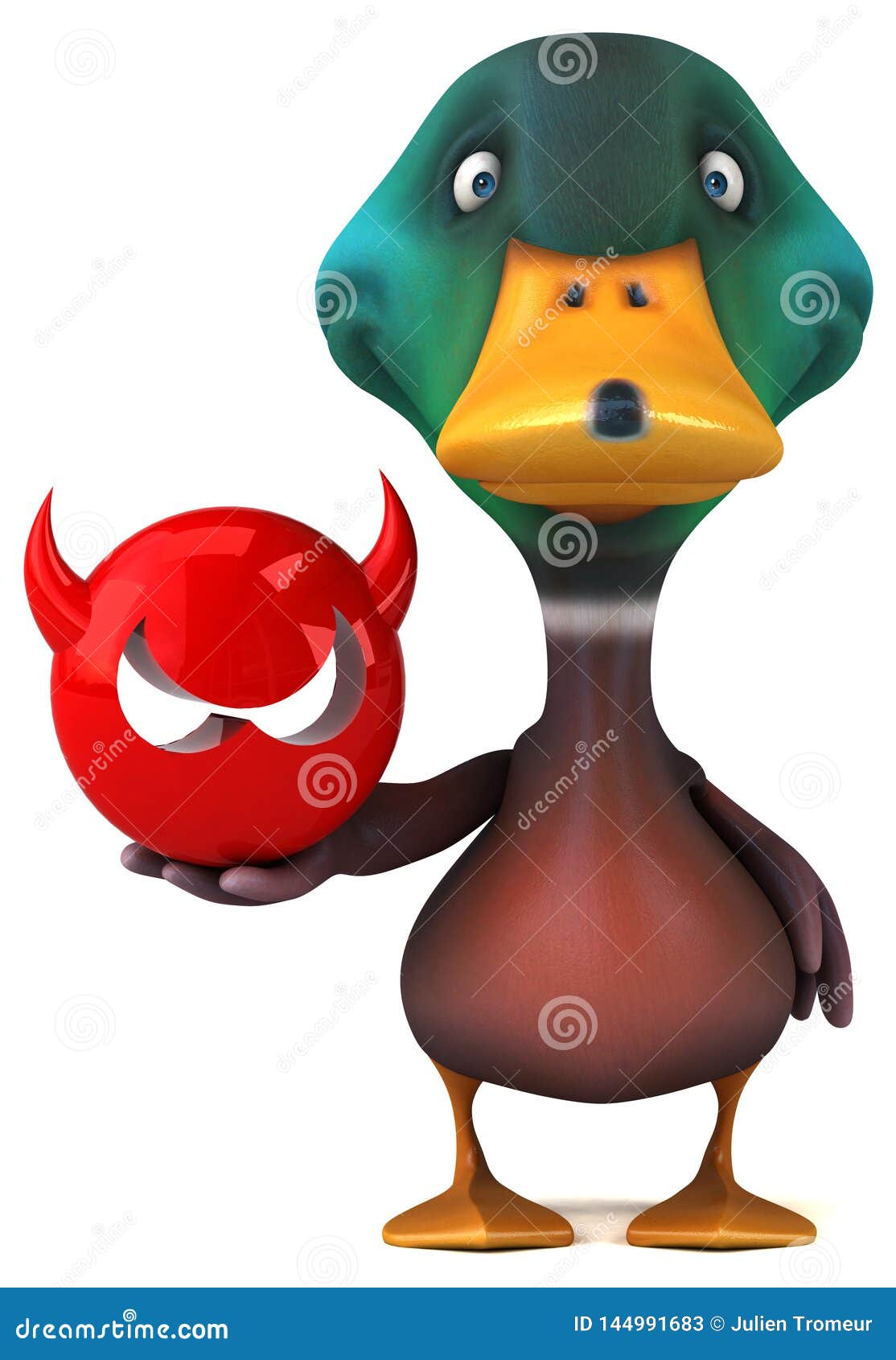 Fun duck - 3D Illustration stock illustration. Illustration of duck ...