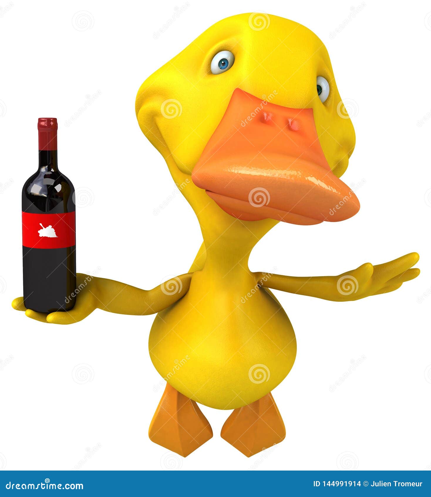 Fun duck - 3D Illustration stock illustration. Illustration of animal ...