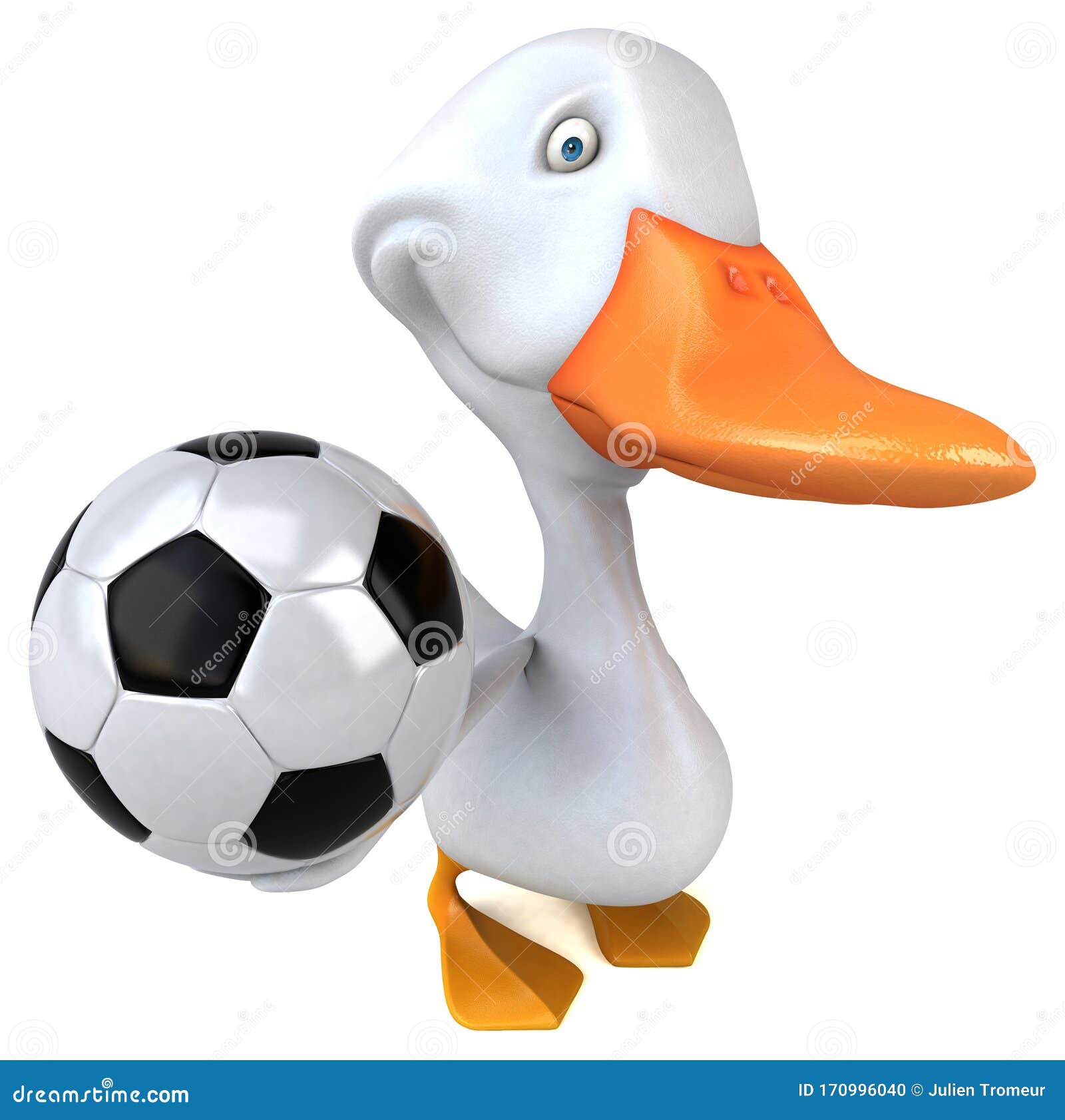 Fun duck - 3D Illustration stock illustration. Illustration of ...
